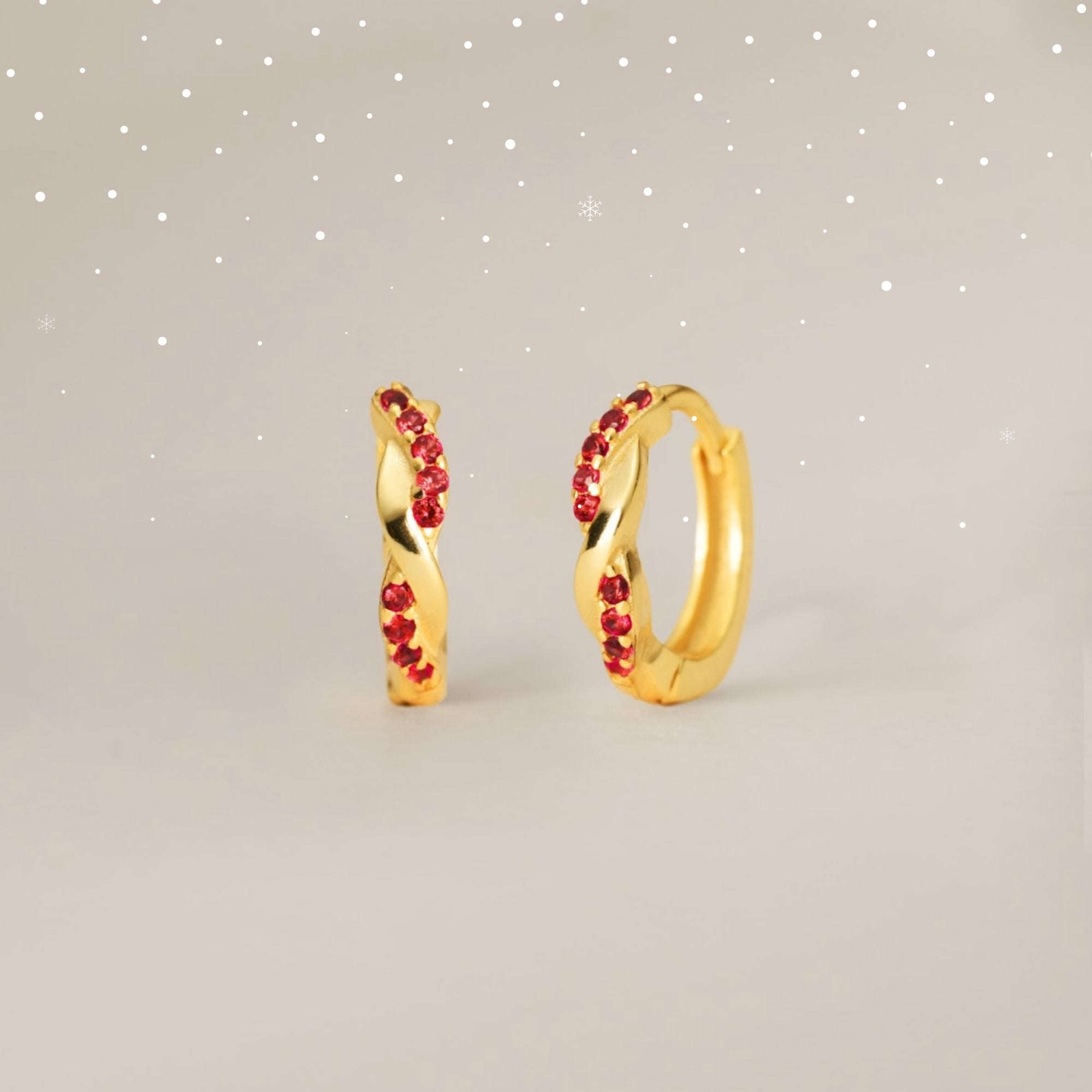 Twisted Paved Ruby Hoop Earrings | eyrful – Eyrful Artistry