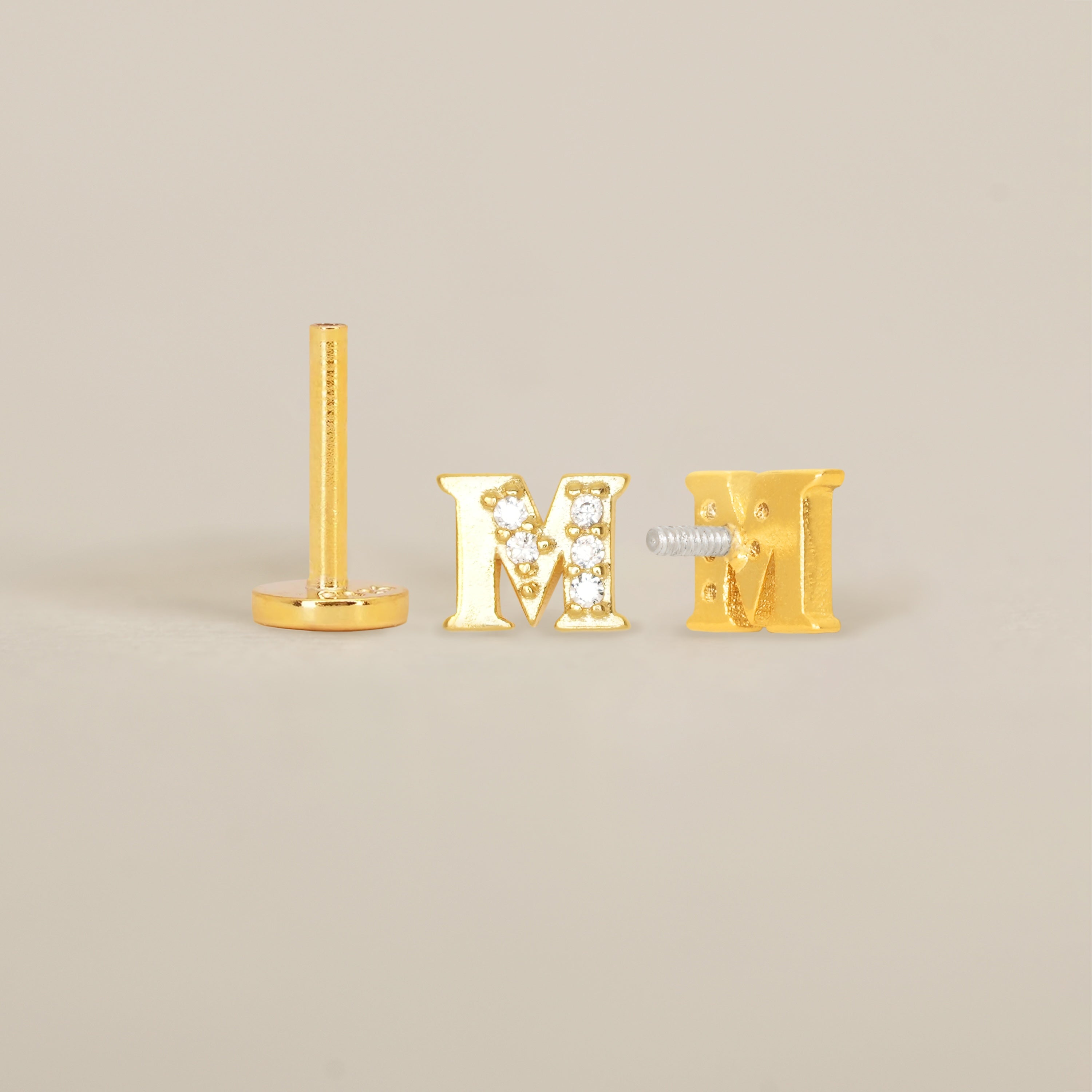 Letter Flat Back Earrings | Letter M | eyrful – Eyrful Artistry
