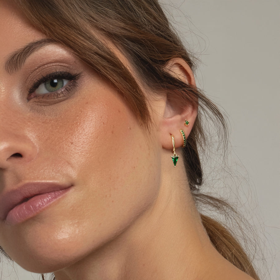 Emerald Daphne Drop and Hoop Earring Sets – Eyrful Artistry