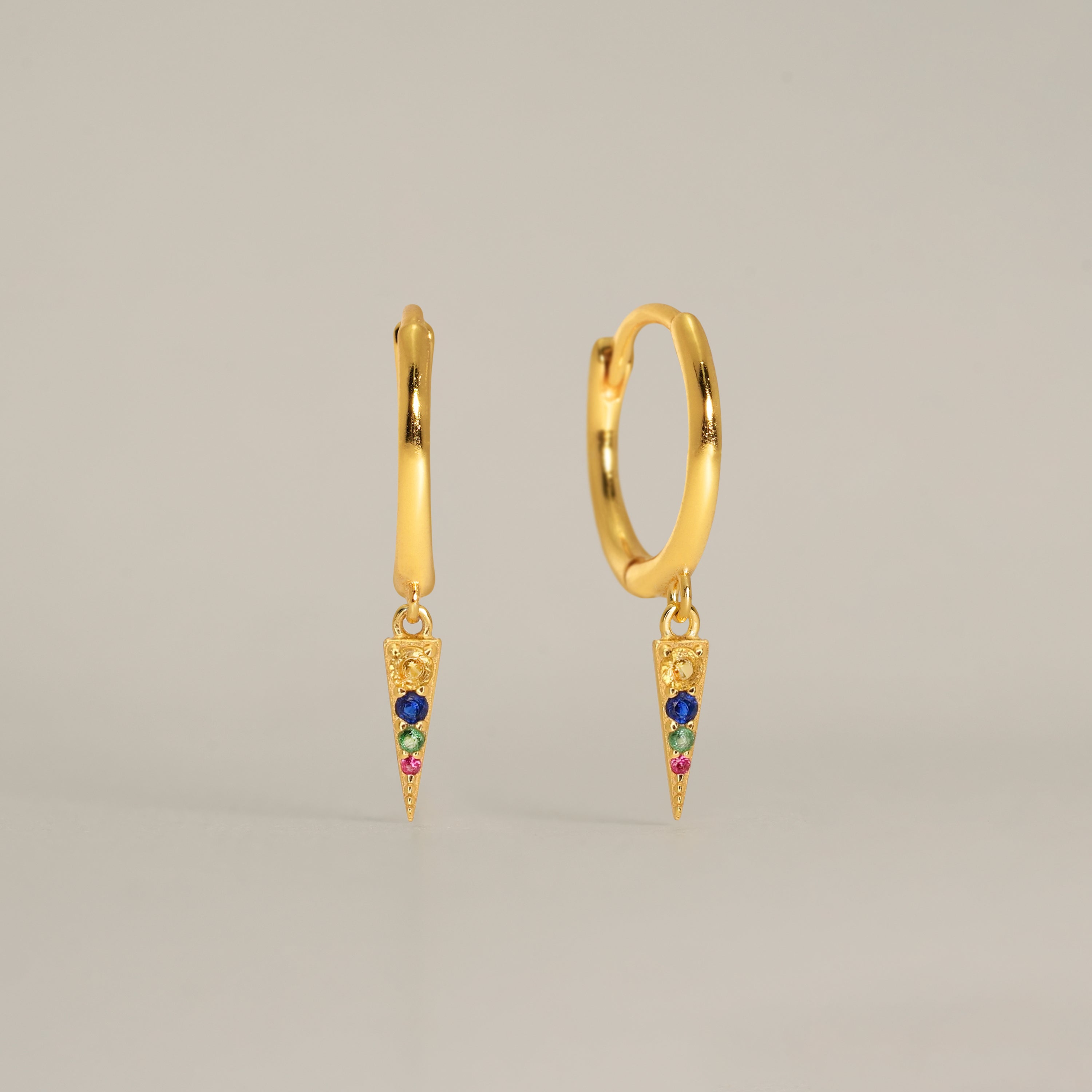 Rainbow Paved Spike Hoop – Eyrful Artistry