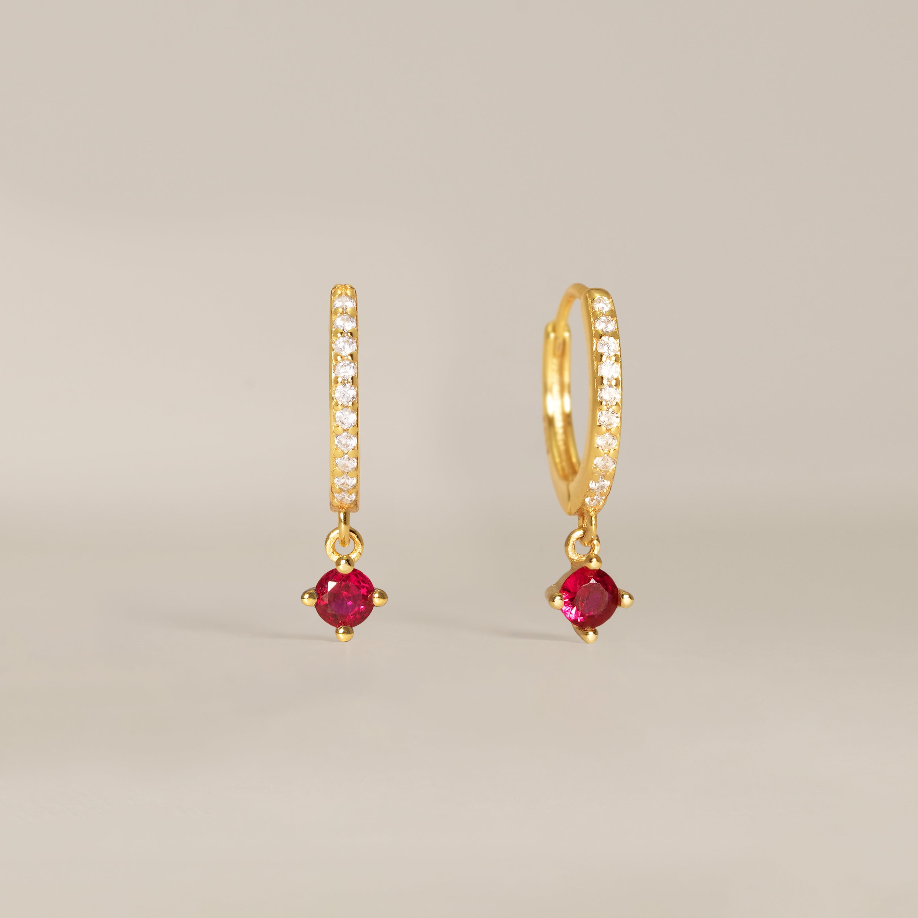 Ruby ANNA Hoop Earrings | July Birthstone | eyrful – Eyrful Artistry