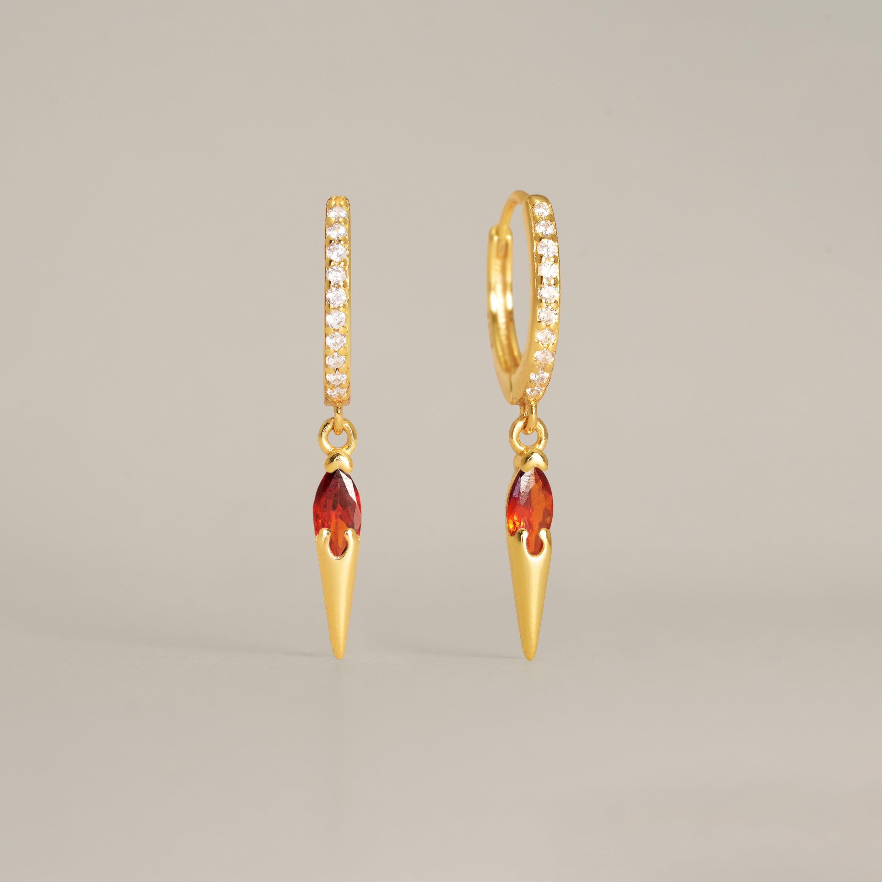 NAOMI Garnet Hoops – Eyrful Artistry