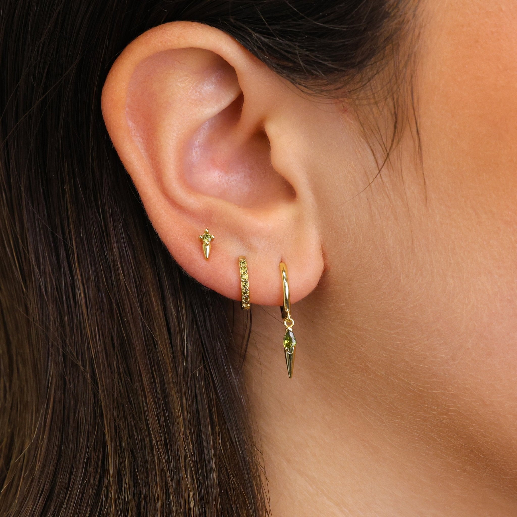 18K Gold Vermeil Peridot ASPEN Hoop Earring Set eyrful – Eyrful Artistry