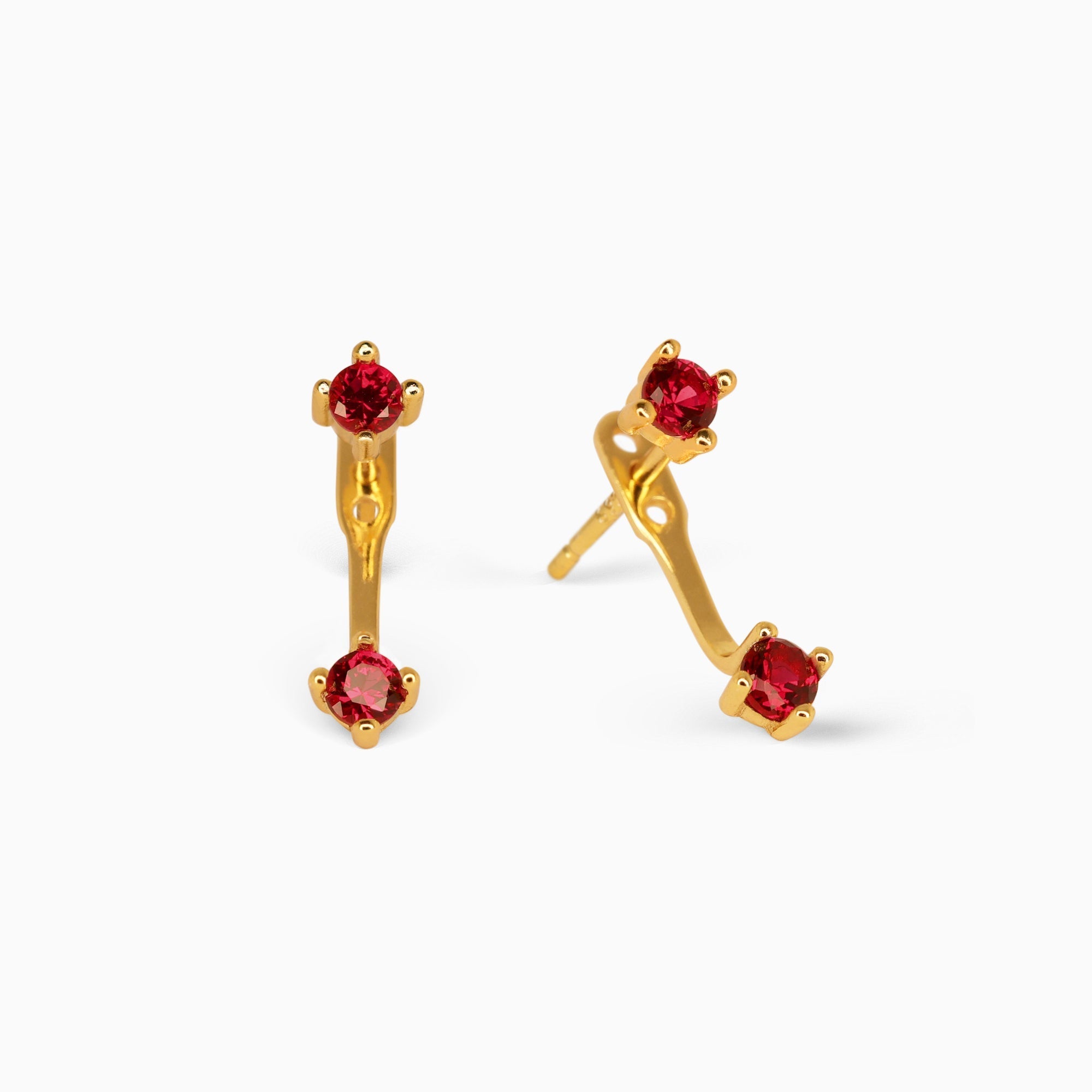 Astrid Ruby Front Back Stud Earring | eyrful