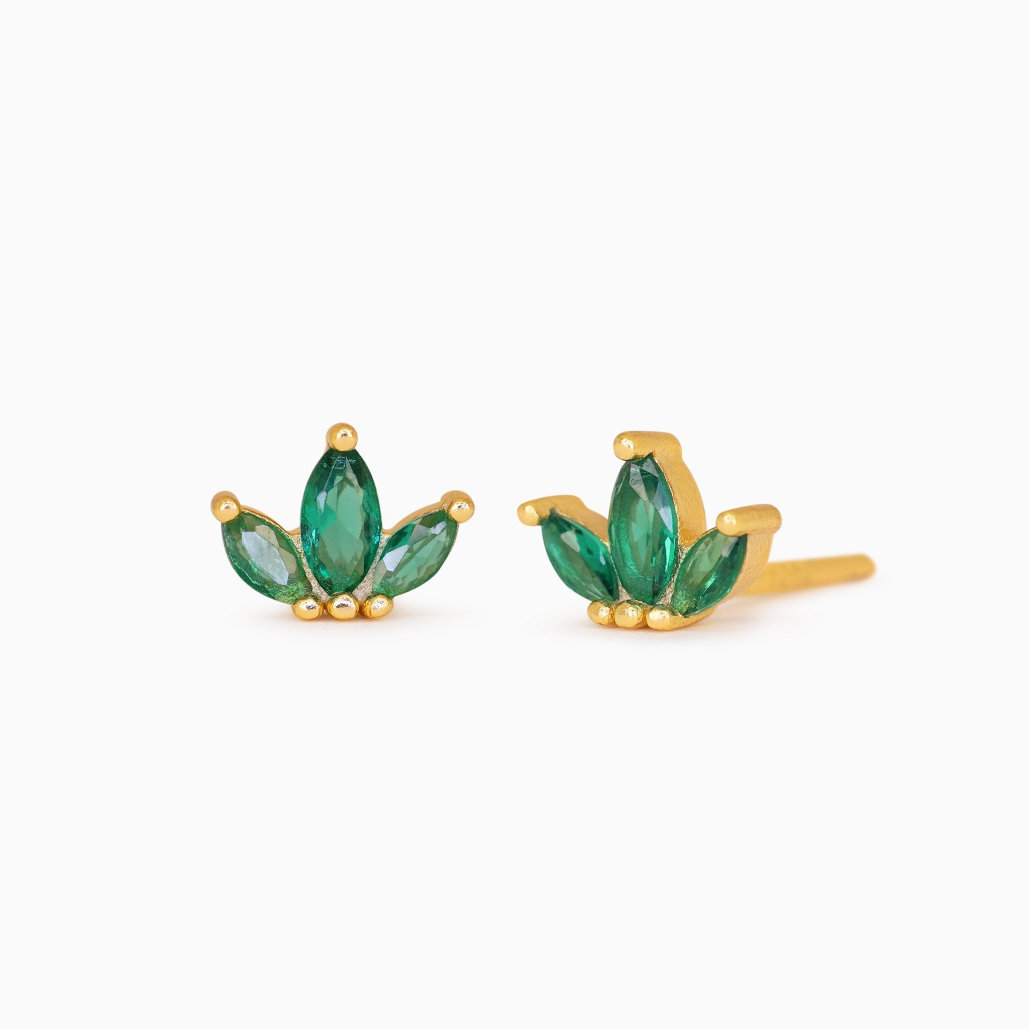 Marquise Flower Emerald Studs – eyrful