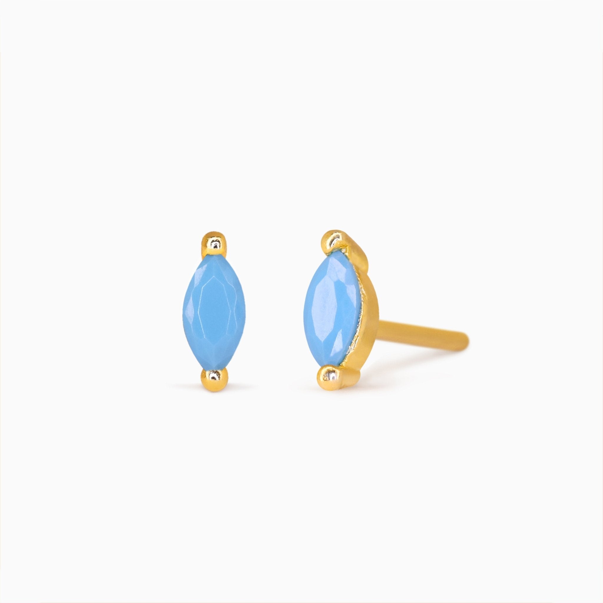 Single Marquise Turquoise Studs – eyrful