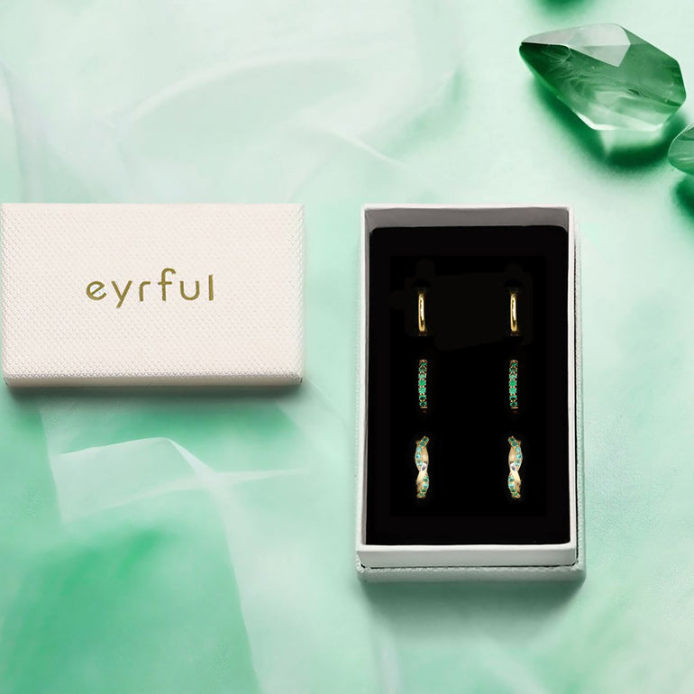 Starburst Emerald Earring Set | eyrful – Eyrful Artistry