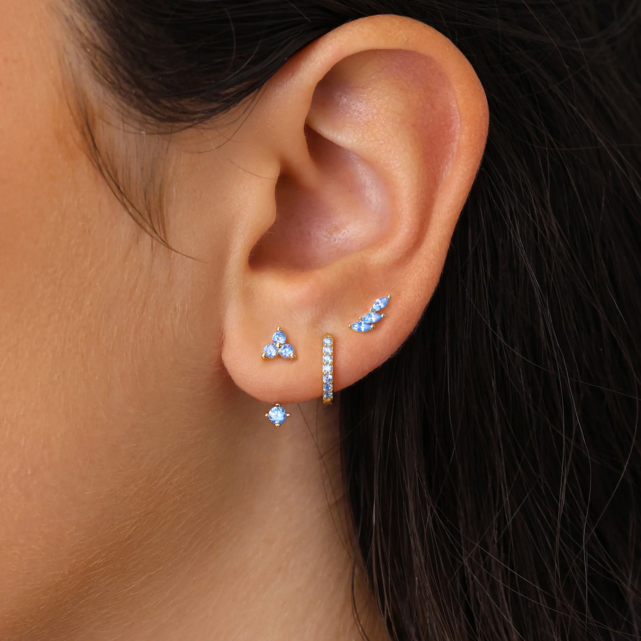 Astrid Garnet Front Back Stud Earrings | eyrful