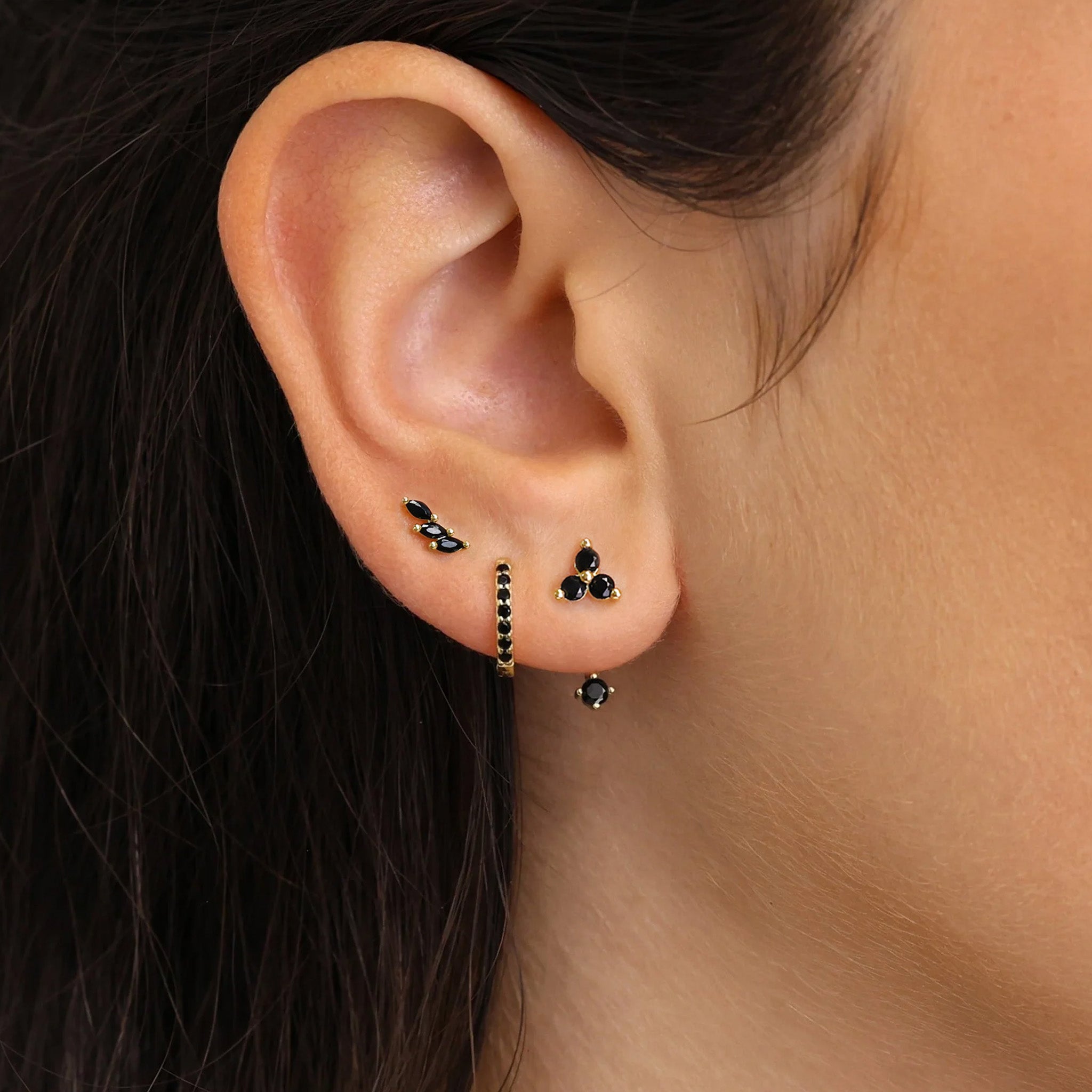 Astrid Garnet Front Back Stud Earrings | eyrful