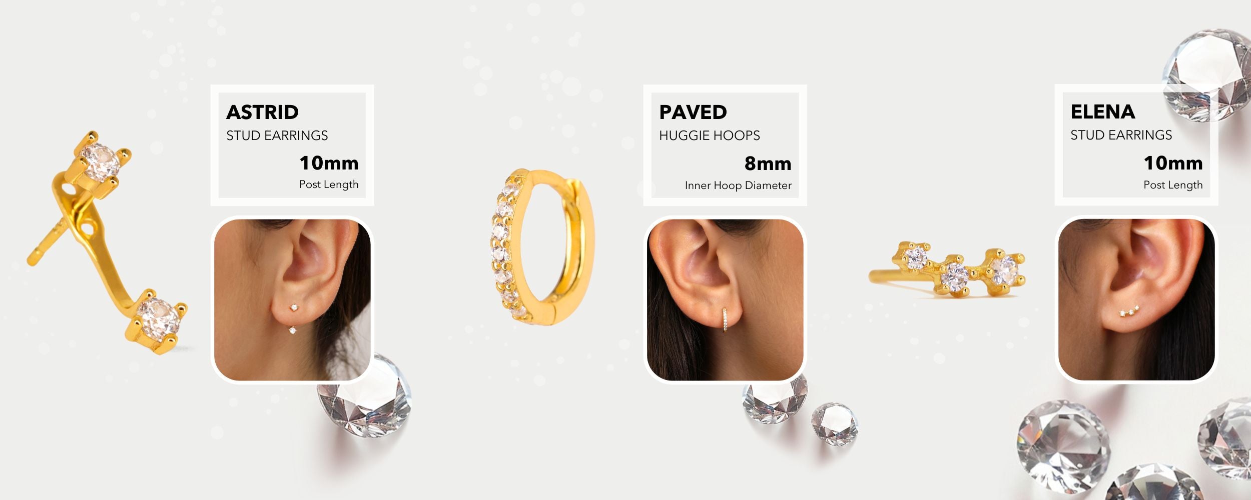 Diamond Astrid Earring Set | eyrful