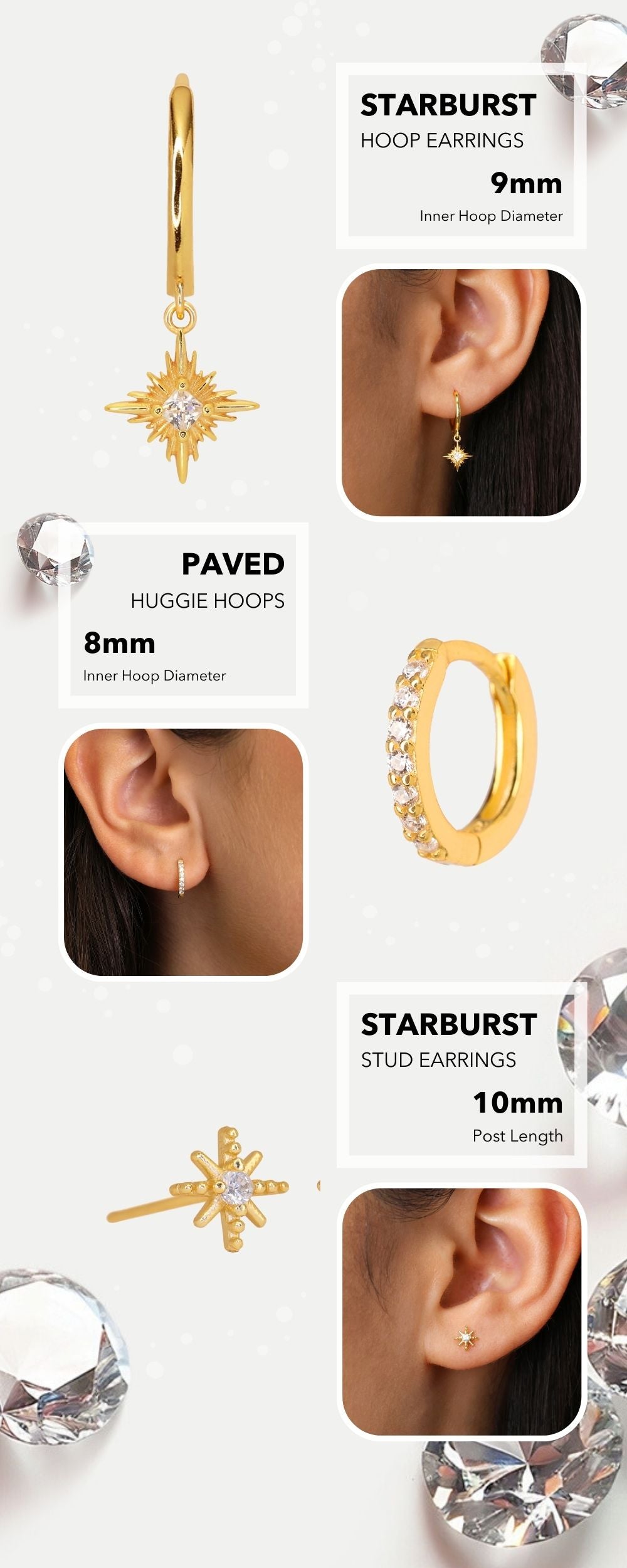 Starburst Diamond Earring Set | eyrful – Eyrful Artistry