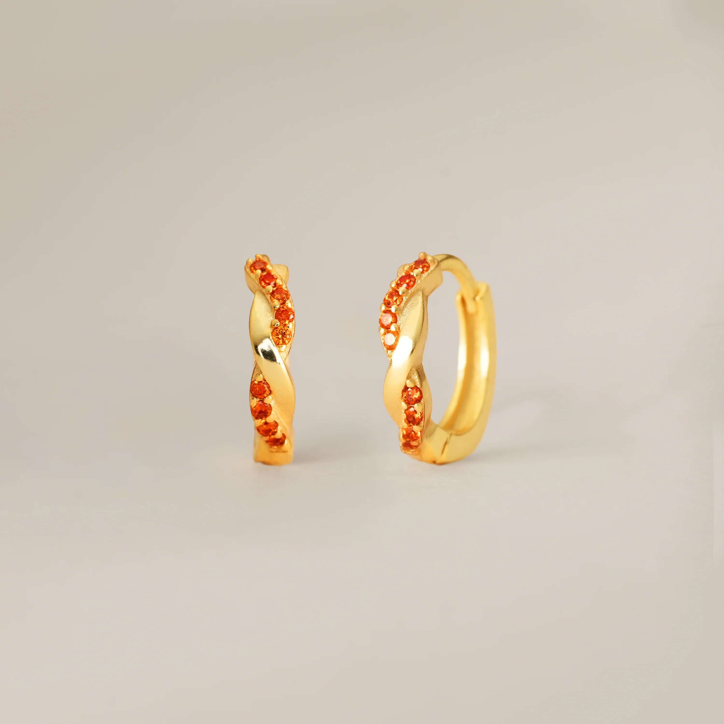 Twisted Paved Garnet Hoop Earrings | eyrful – Eyrful Artistry