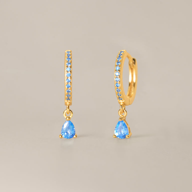 Aquamarine Cut Stud Earrings | March Birthstone | eyrful – Eyrful Artistry