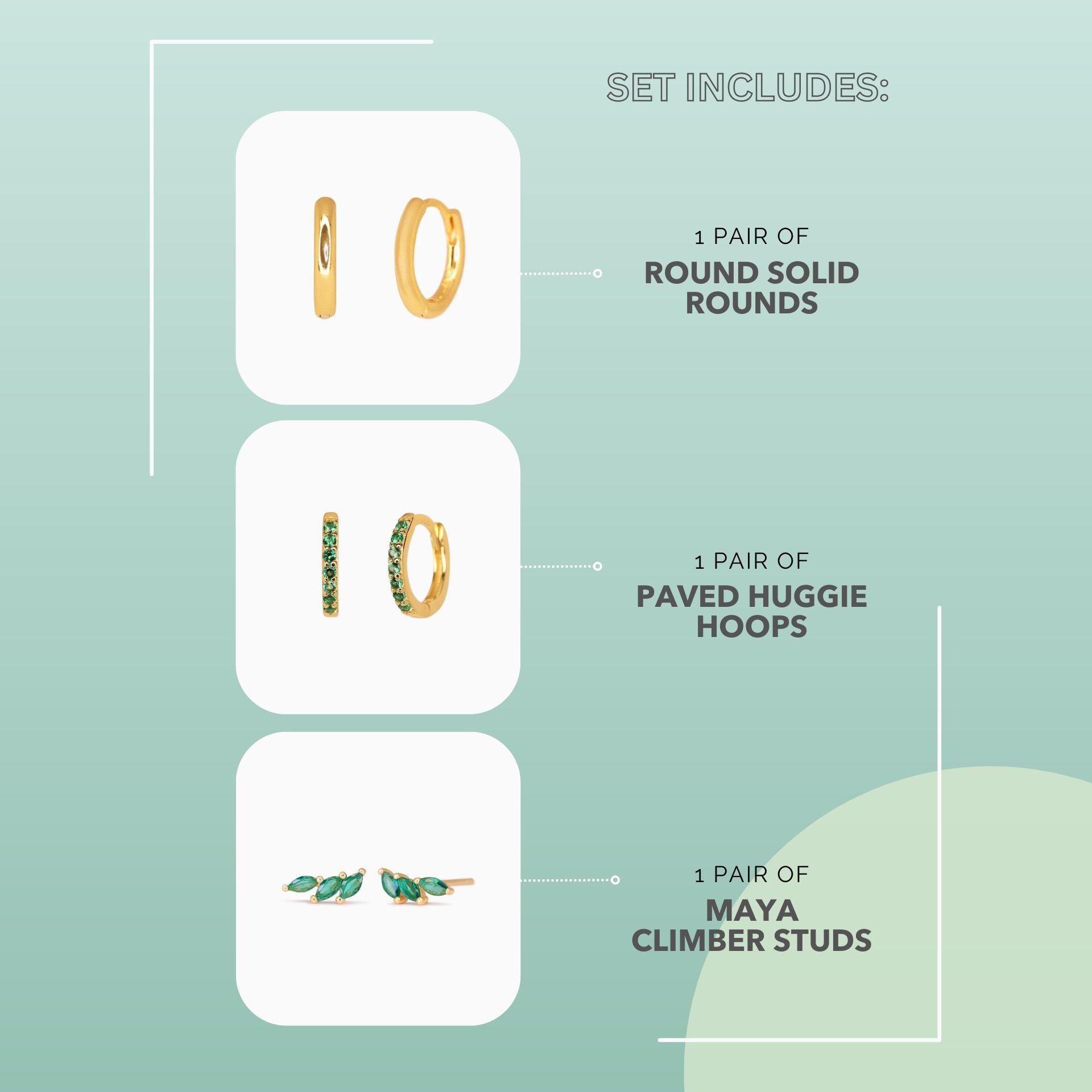 MAYA Emerald Set – Eyrful Artistry