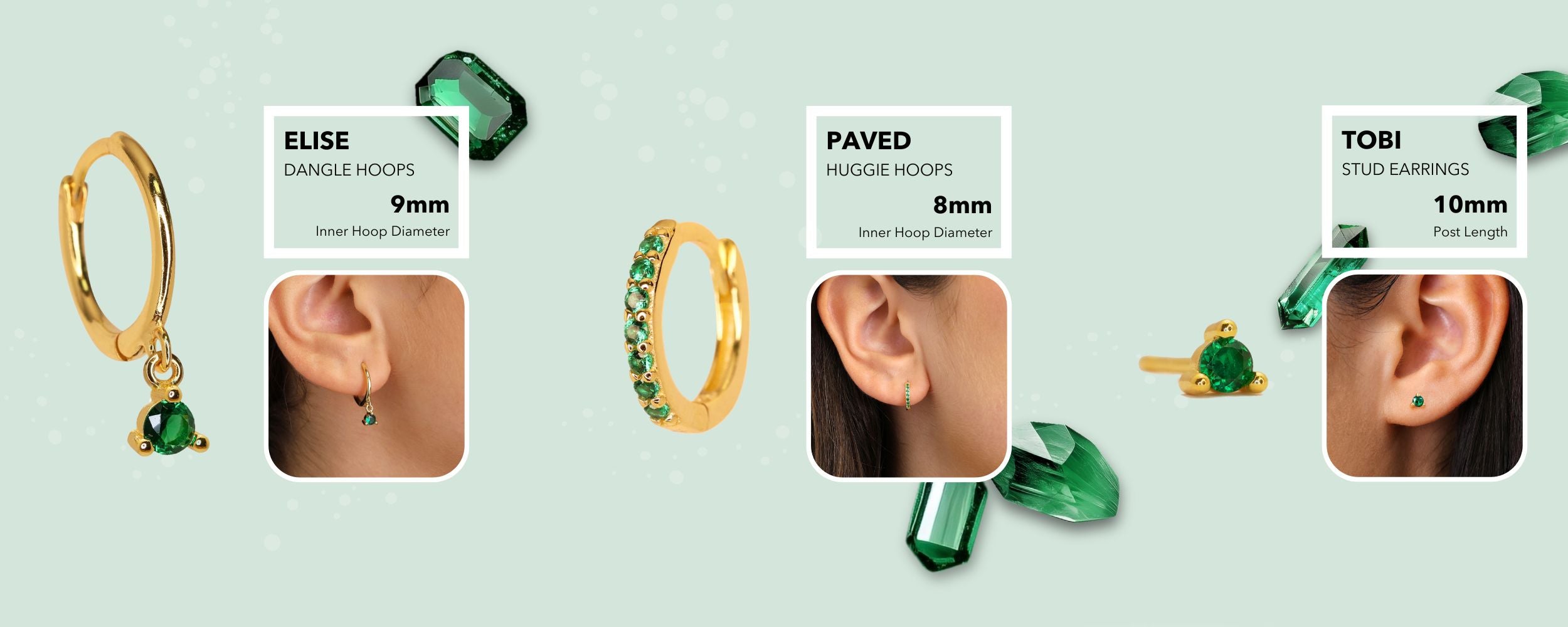 Emerald Elise Charm Hoop Earring Sets eyrful – Eyrful Artistry