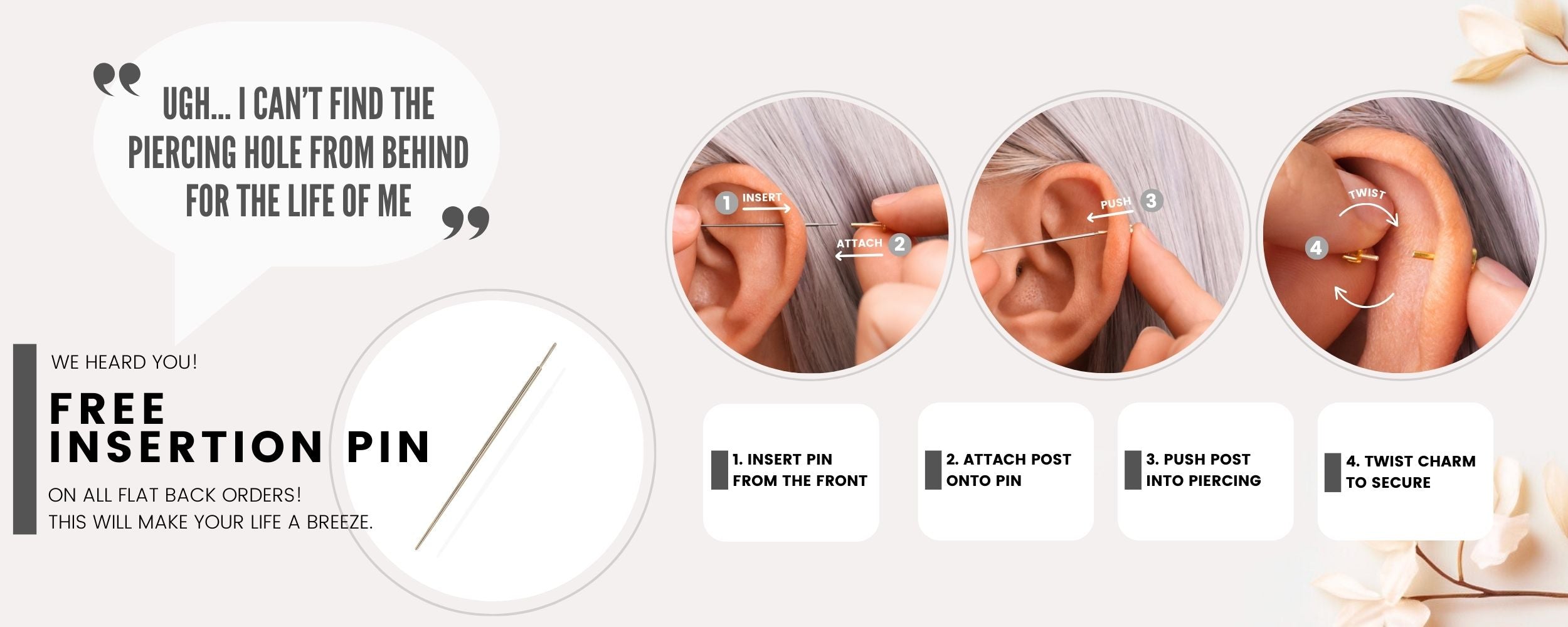 Daisy Flower Flat Back Labret – eyrful