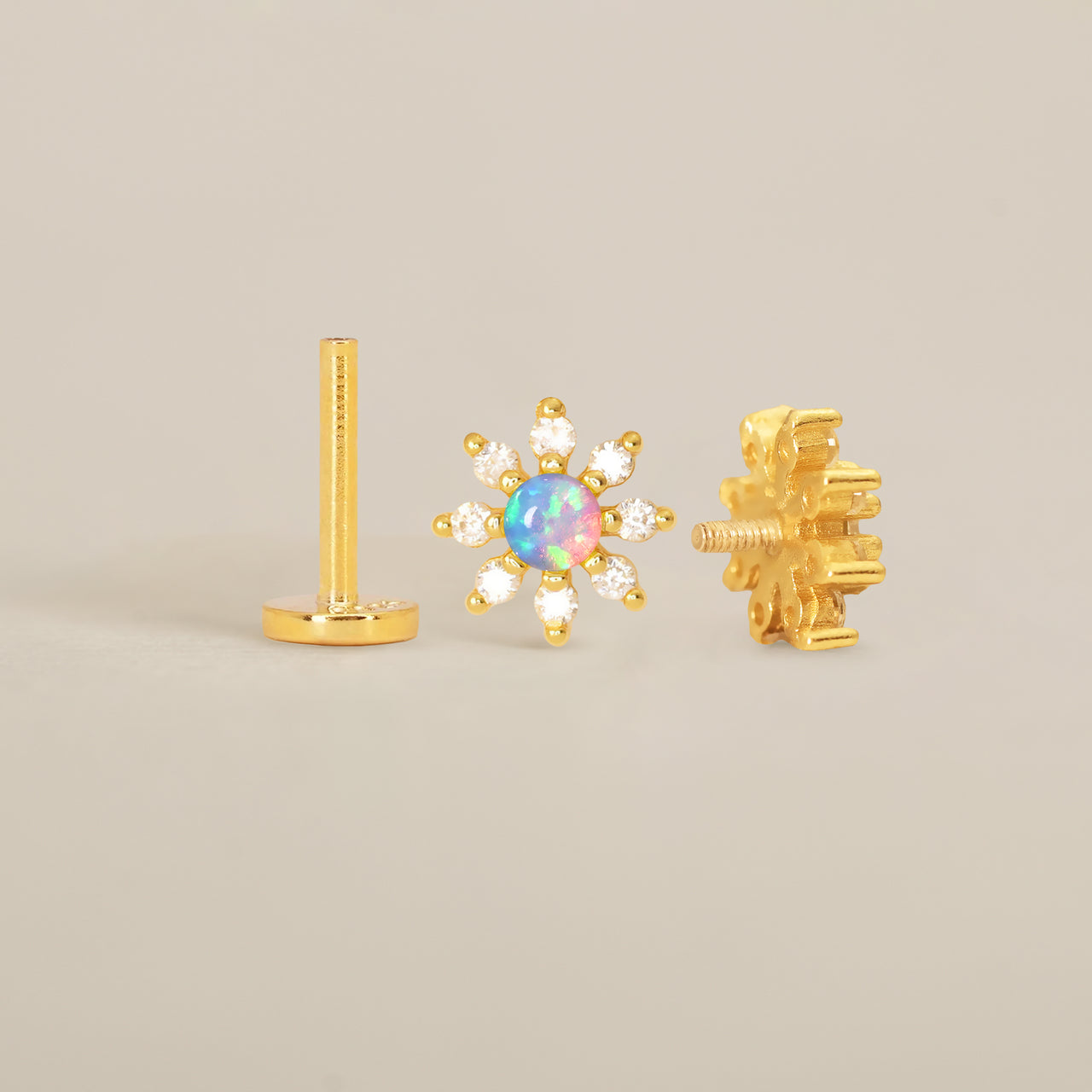 Diamond Sunflower Flat Back Earrings | eyrful – Eyrful Artistry