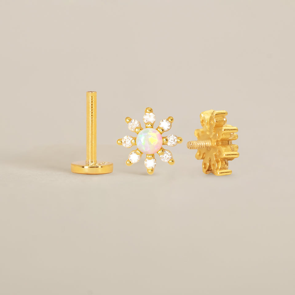 Diamond Sunflower Flat Back Earrings | eyrful – Eyrful Artistry