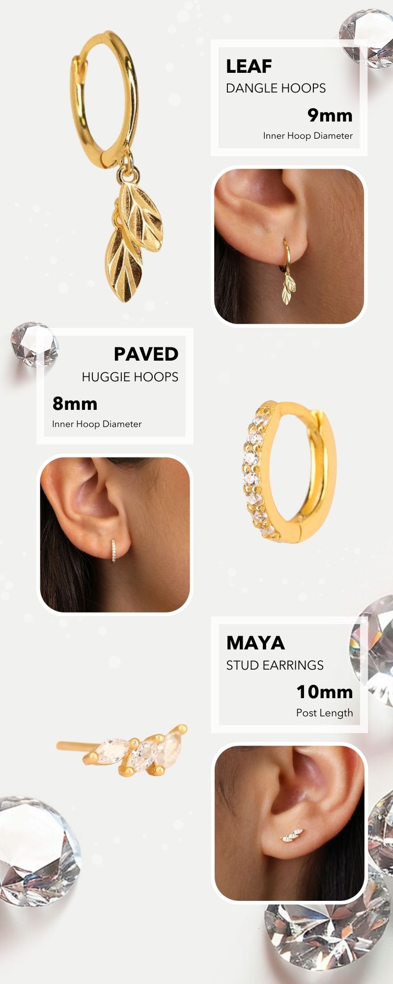 Leaf Hoop Earring Set | eyrful – Eyrful Artistry