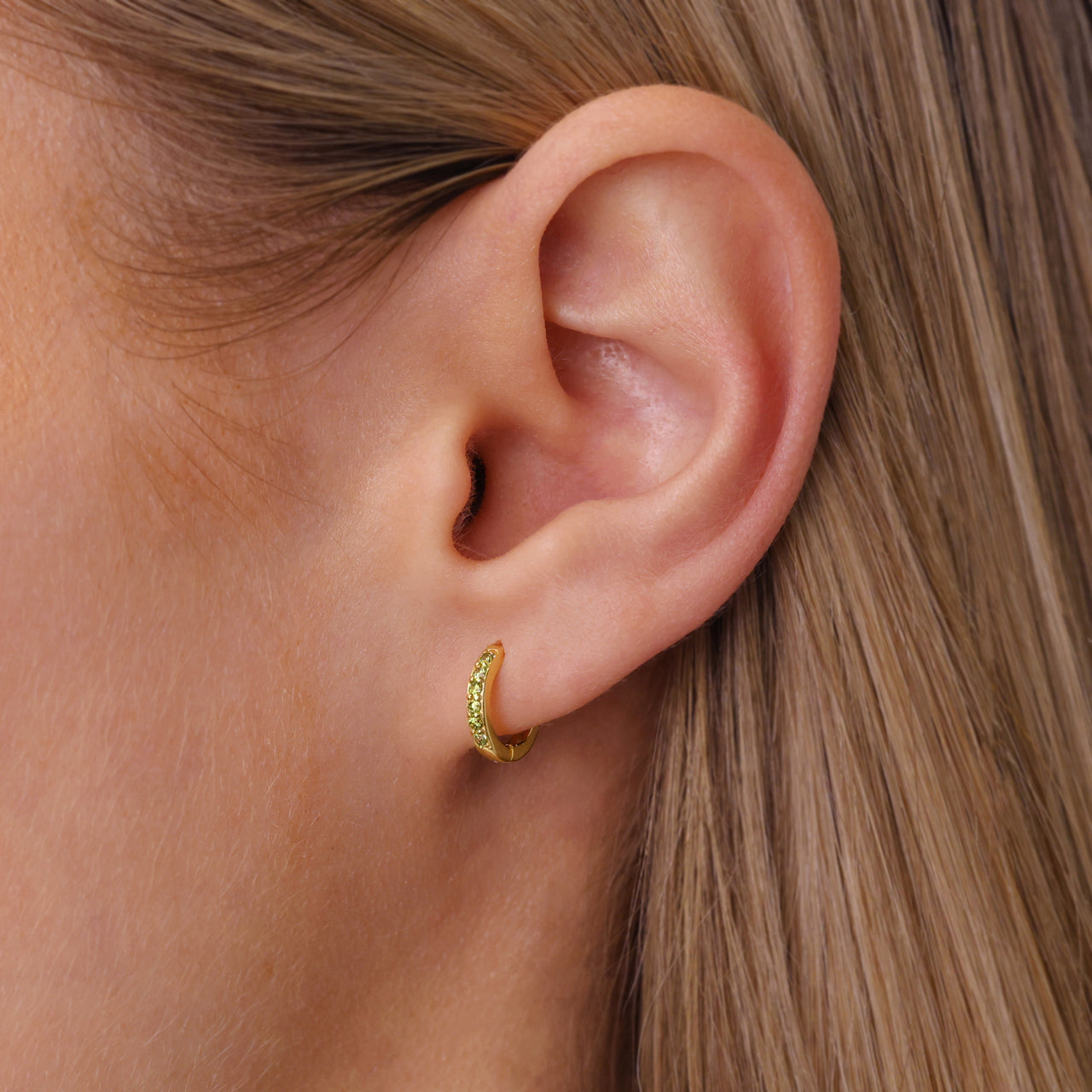 PAVED Peridot Hoops | Aug Birthstone | eyrful – Eyrful Artistry