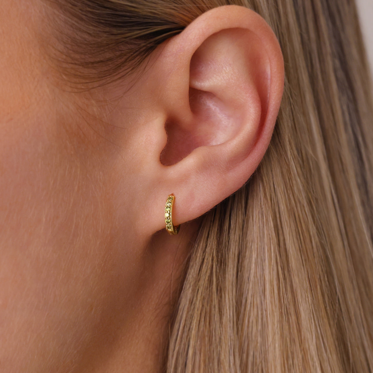 PAVED Peridot Hoops | Aug Birthstone | eyrful – Eyrful Artistry