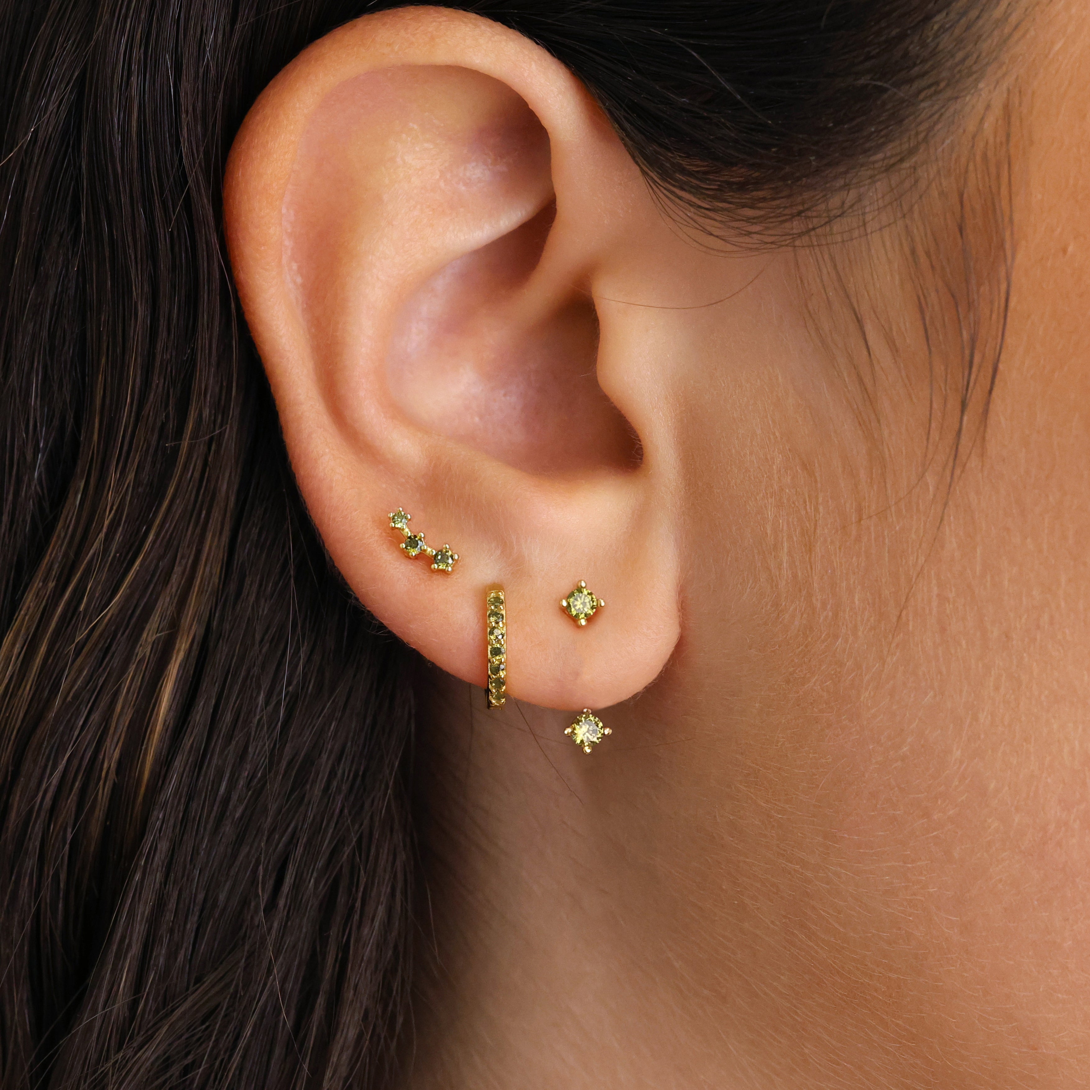 Astrid Peridot Front Back Stud Earrings | eyrful – Eyrful Artistry