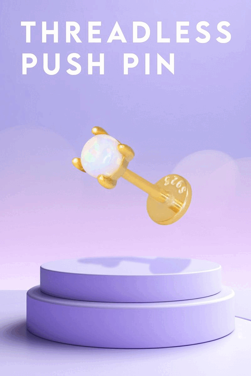 Aquamarine Cut Flat Back Labret – eyrful