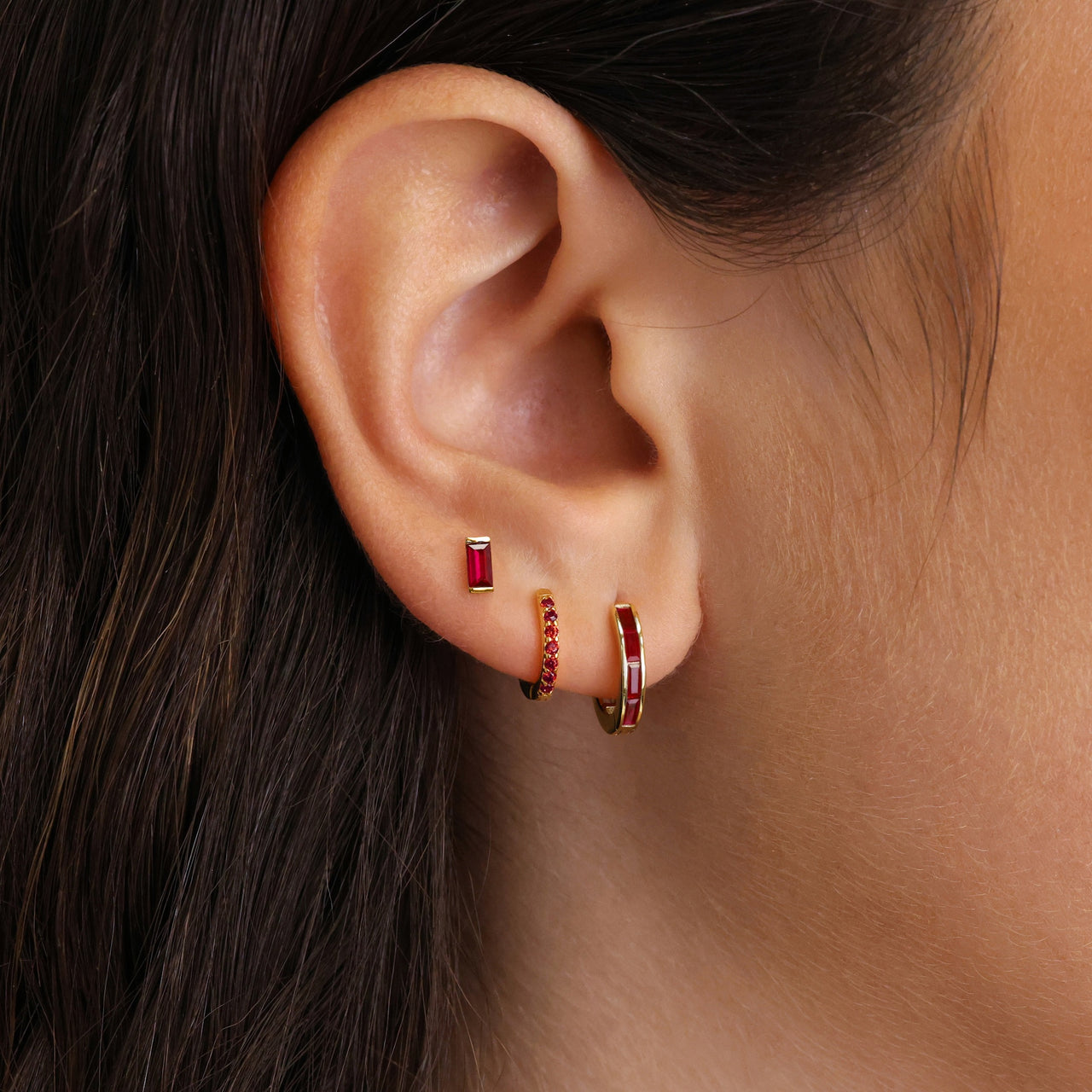 Ruby Baguette Inlay Set – Eyrful Artistry