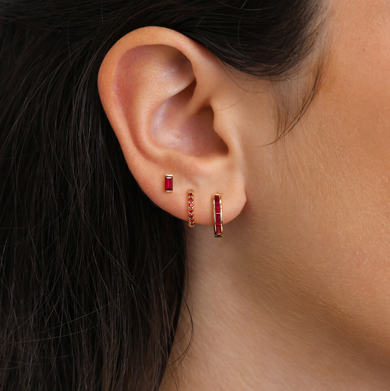 Ruby Baguette Inlay Set – Eyrful Artistry
