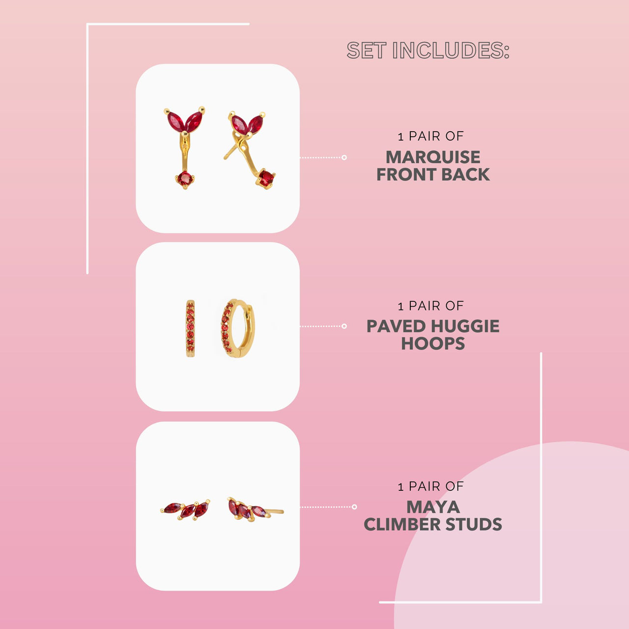 Ruby Marquise Front Back Set | eyrful – Eyrful Artistry