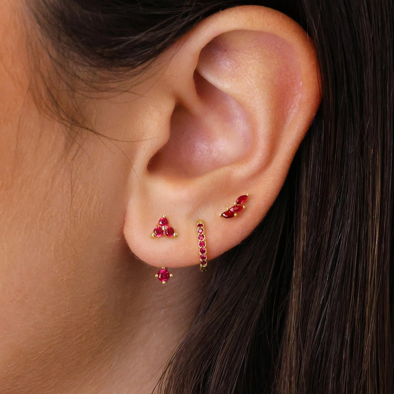 Astrid Garnet Front Back Stud Earrings | eyrful – Eyrful Artistry