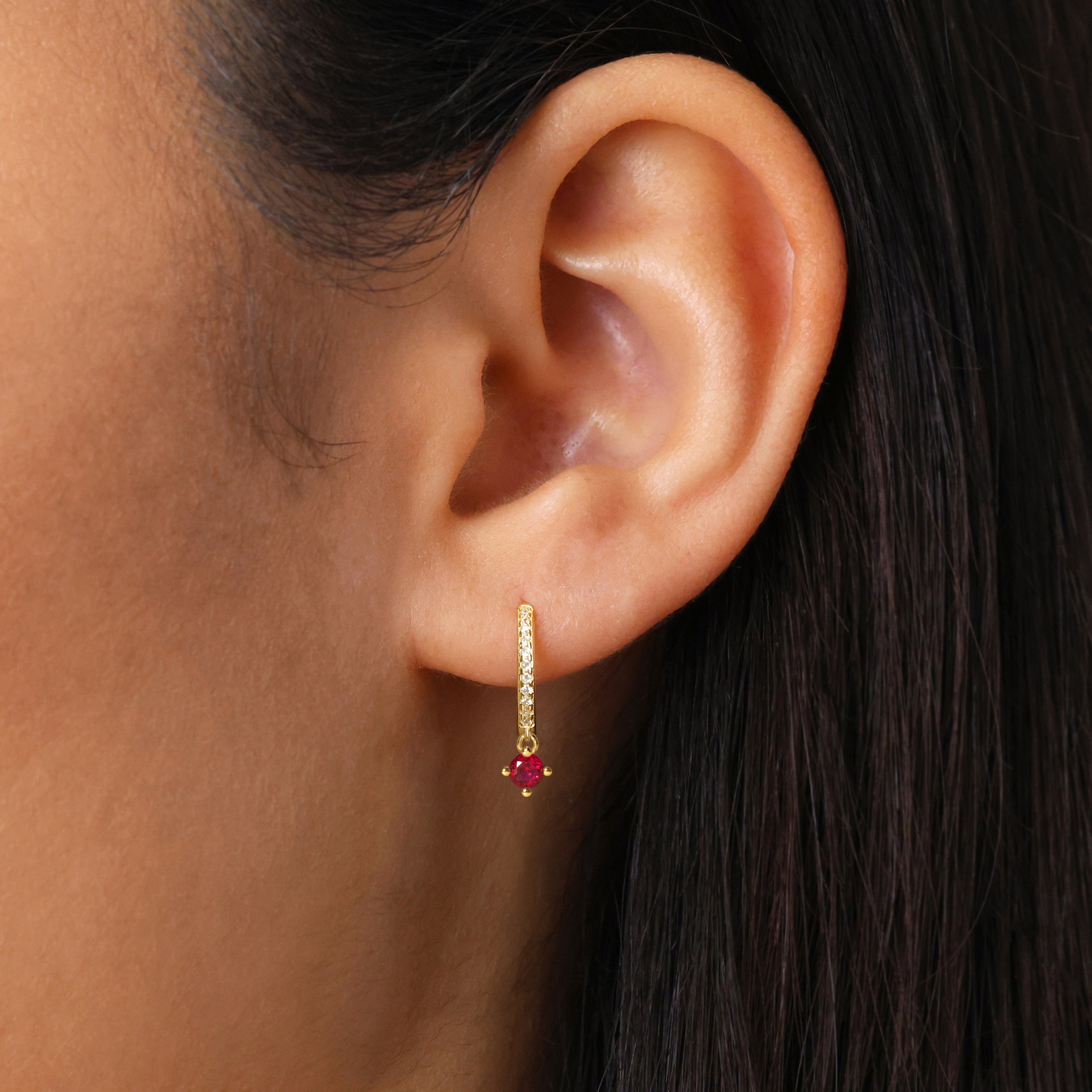 Ruby ANNA Hoop Earrings | July Birthstone | eyrful – Eyrful Artistry