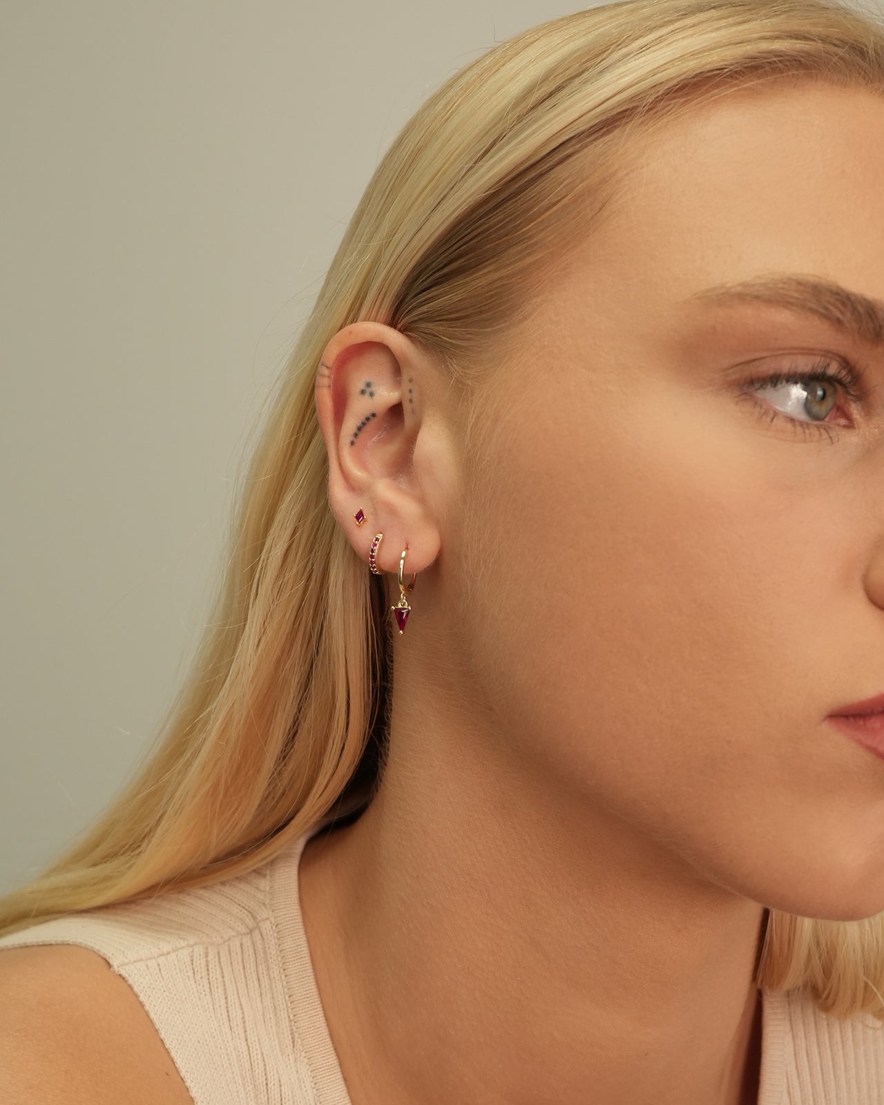 Ruby Birthstone Daphne Drop and Hoop Earring Sets – Eyrful Artistry