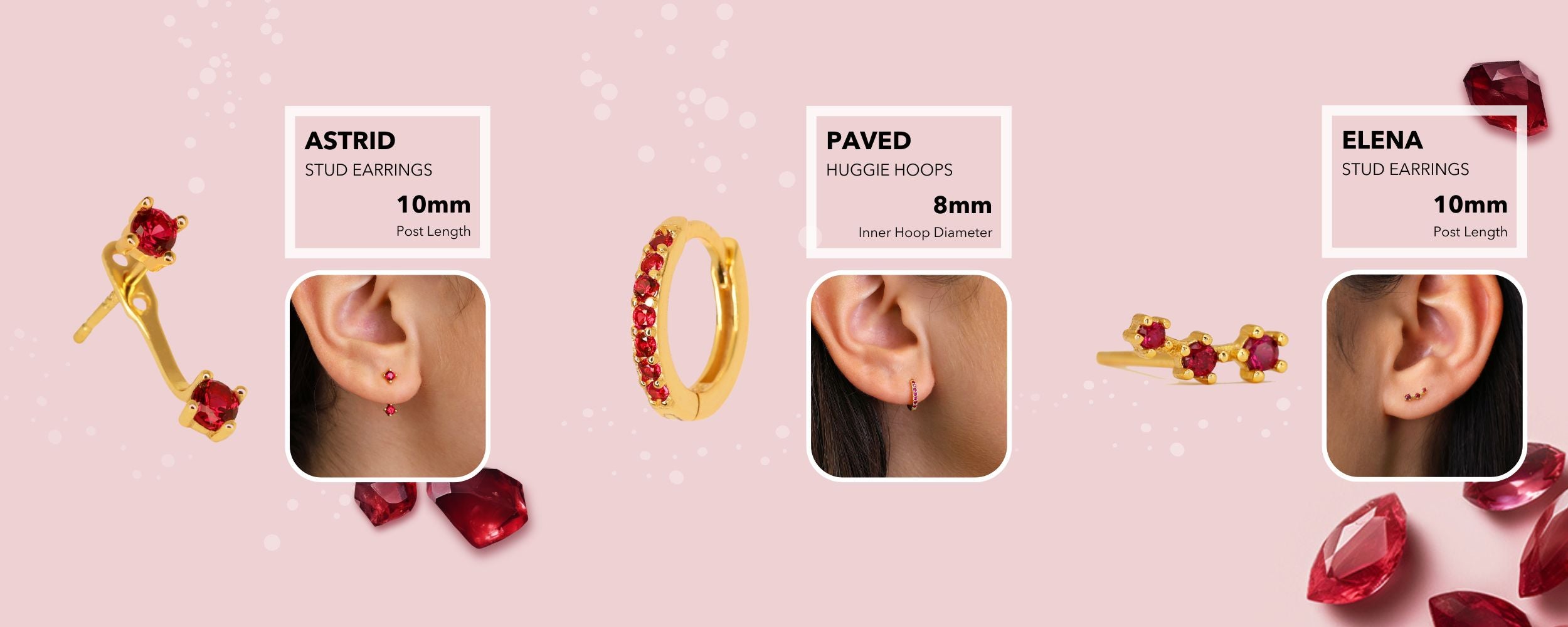 Ruby Astrid Hoop and Stud Earring Set eyrful – Eyrful Artistry