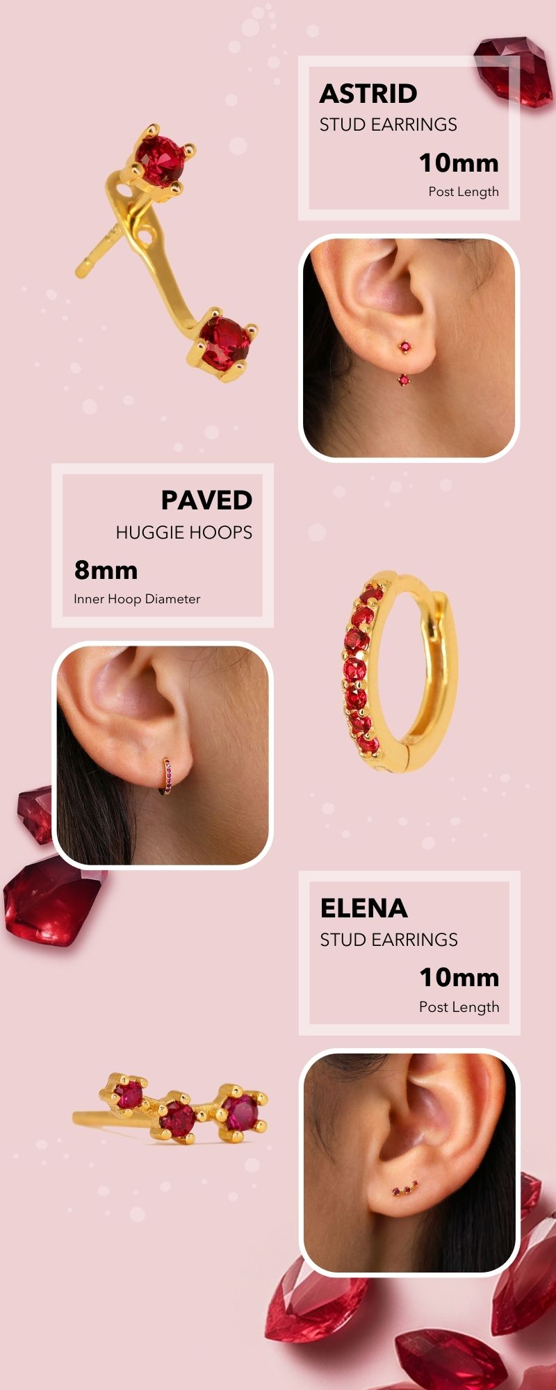 Ruby Astrid Hoop and Stud Earring Set eyrful – Eyrful Artistry