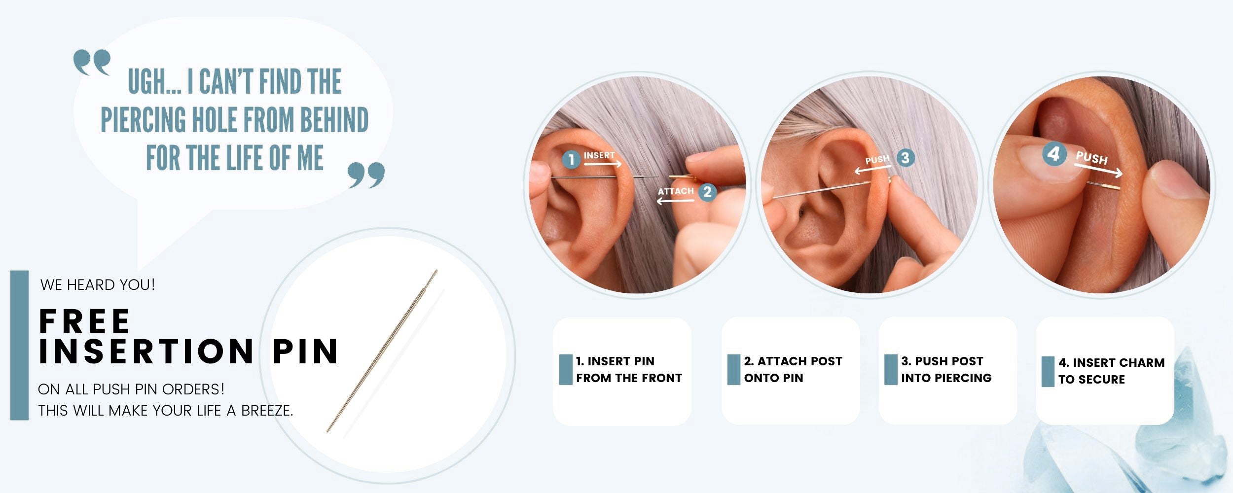 Zircon Baguette Push Pin – eyrful