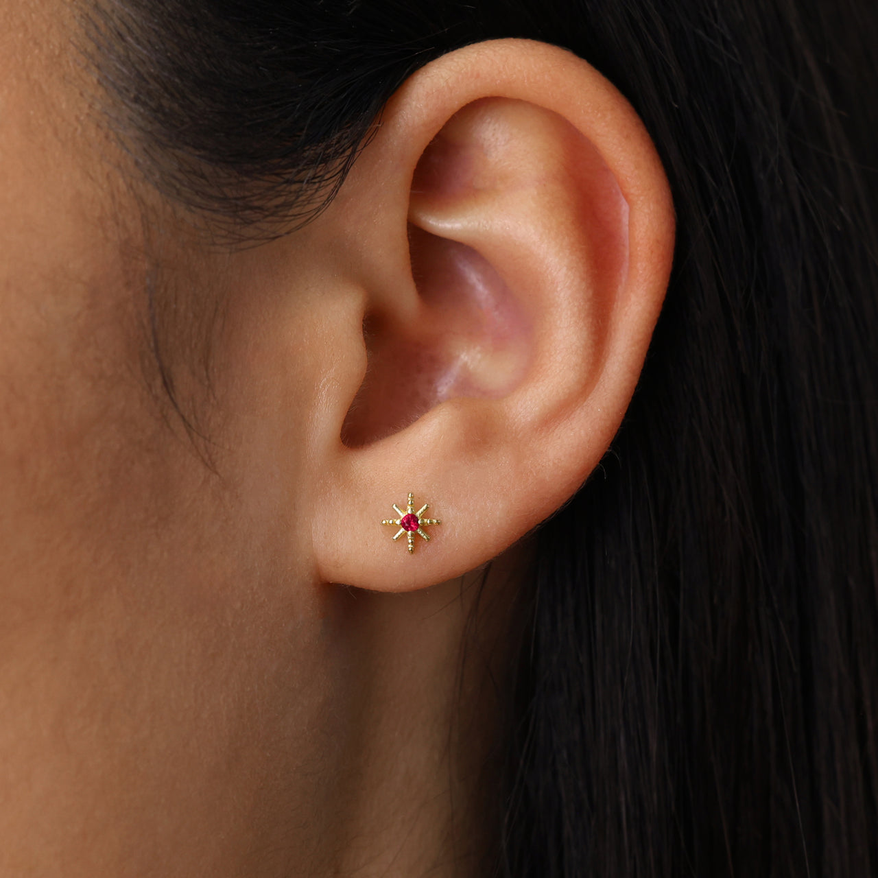 Starburst Ruby Studs – Eyrful Artistry