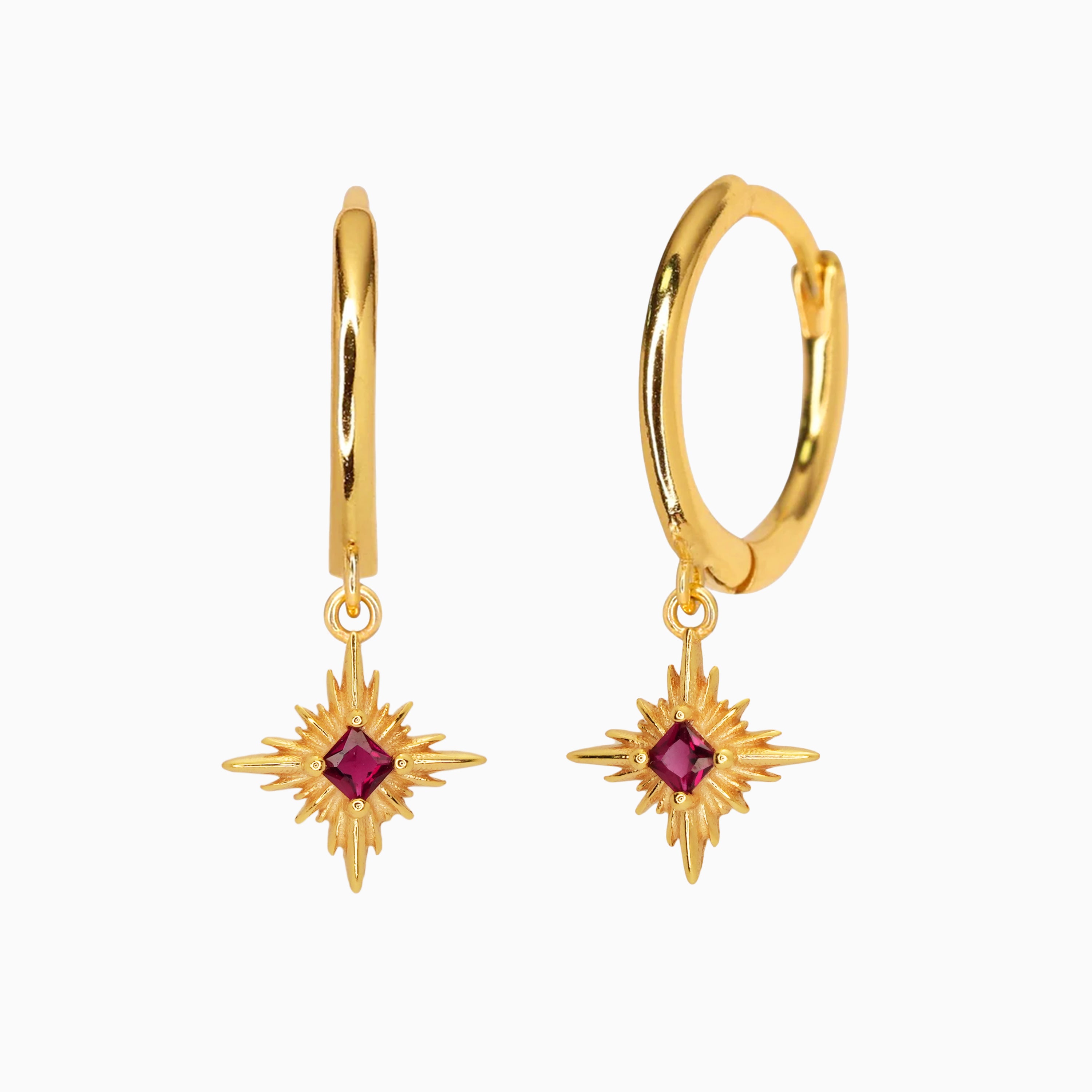 Starburst Ruby Hoops – eyrful
