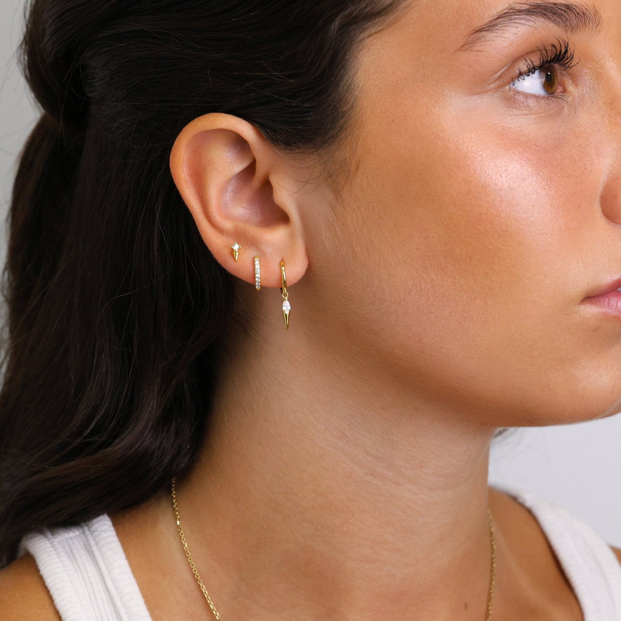 18K Gold Vermeil Diamond ASPEN Hoop Earring Set eyrful – Eyrful Artistry