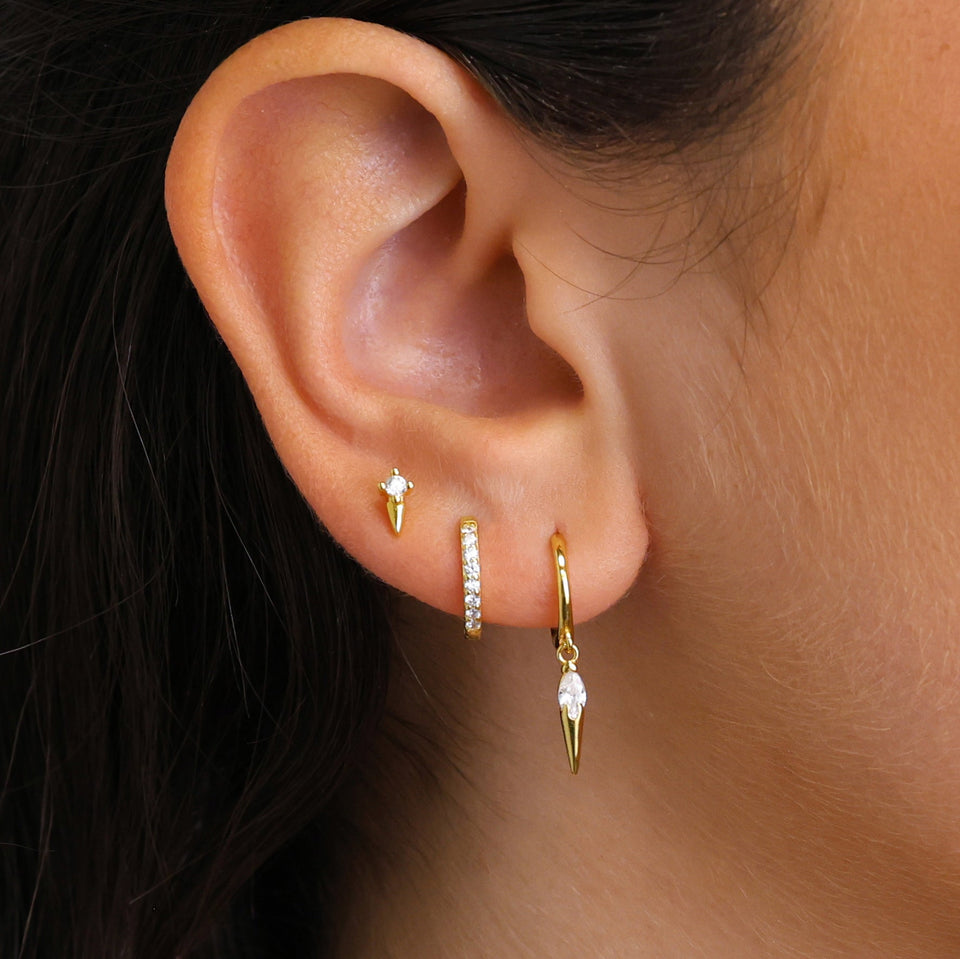 18K Gold Vermeil Diamond ASPEN Hoop Earring Set eyrful – Eyrful Artistry