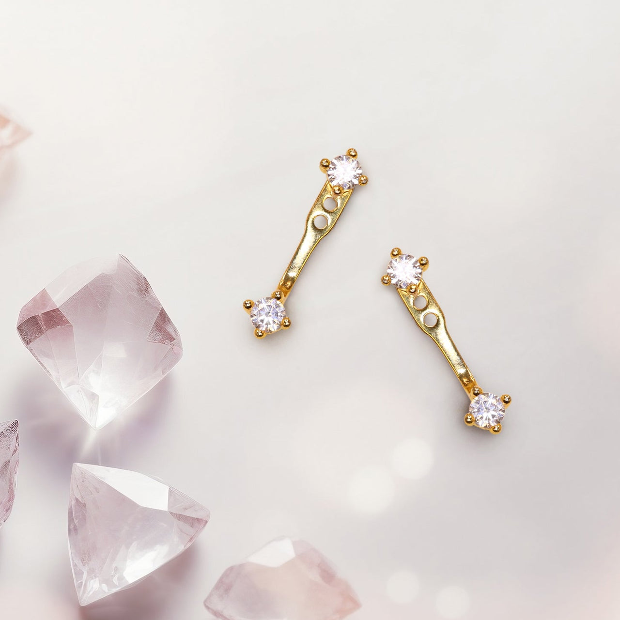 Astrid Diamond Stud Front Back Earrings | eyrfu – Eyrful Artistry