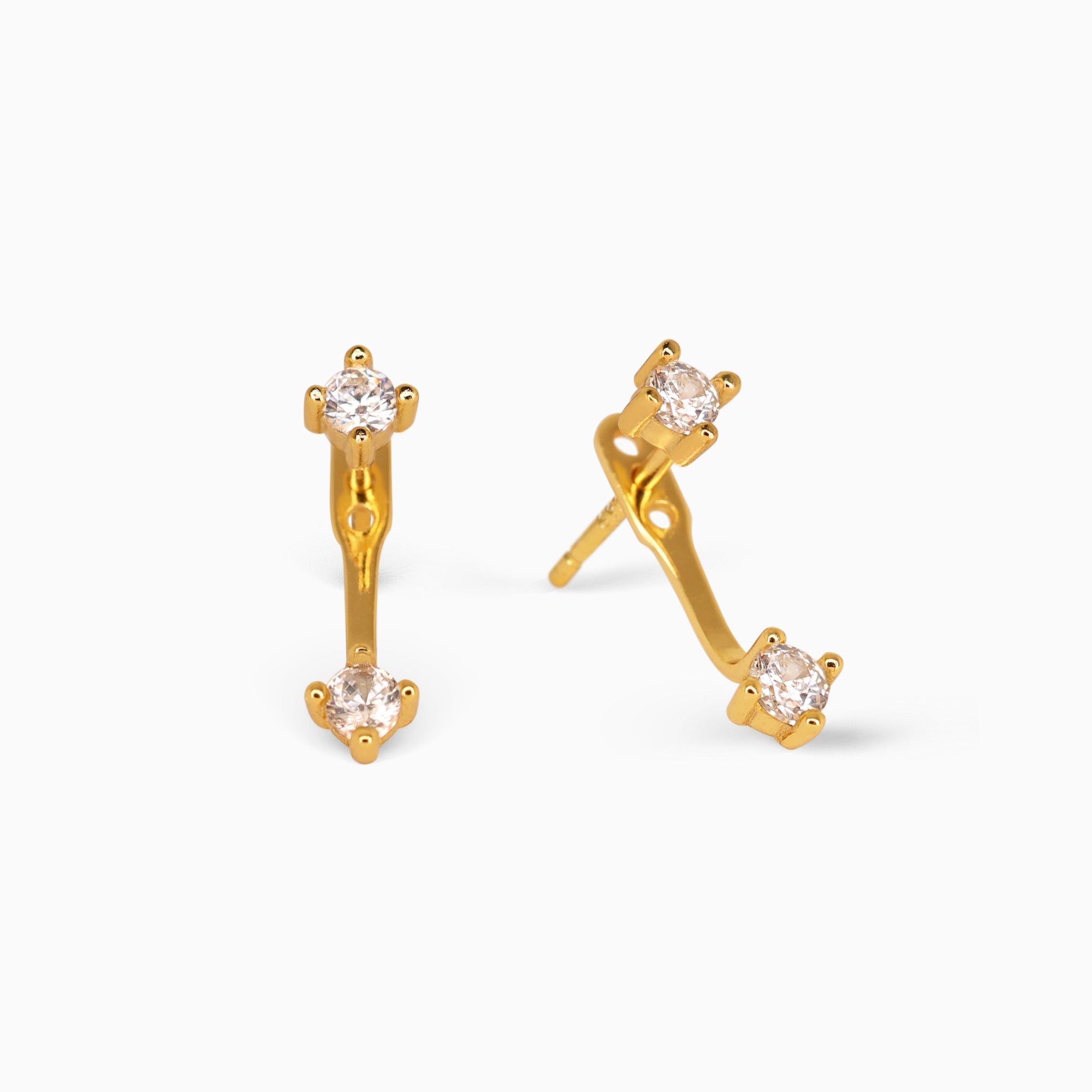 Astrid Diamond Stud Front Back Earrings | eyrfu – eyrful