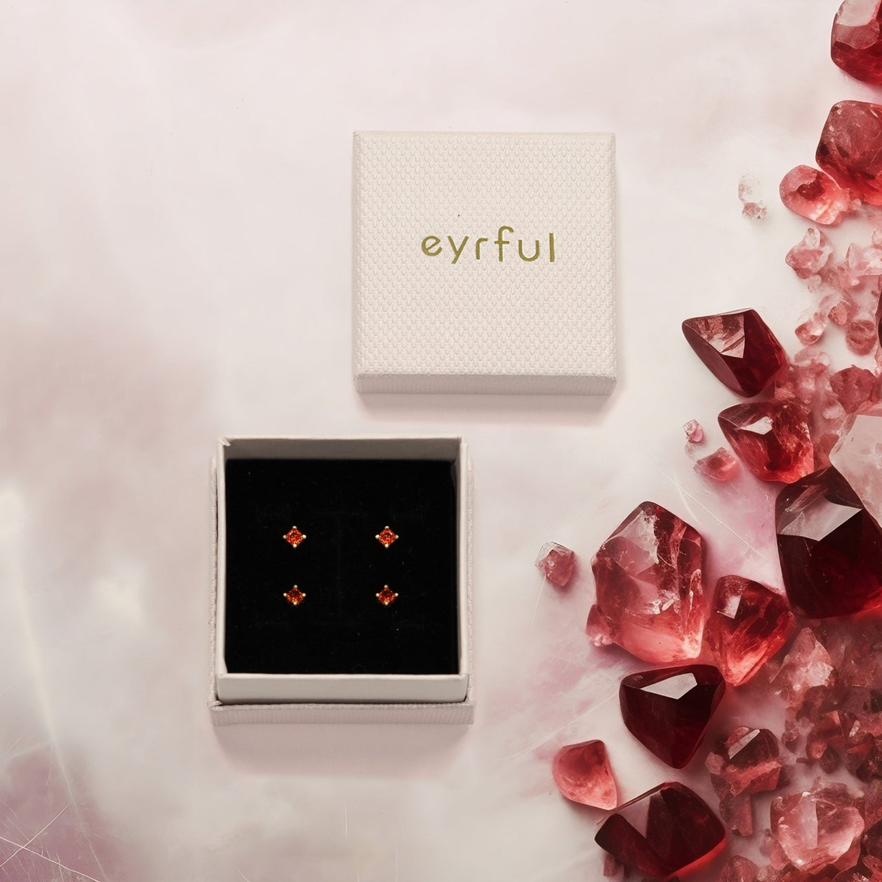 Astrid Garnet Front Back Stud Earrings | eyrful – Eyrful Artistry