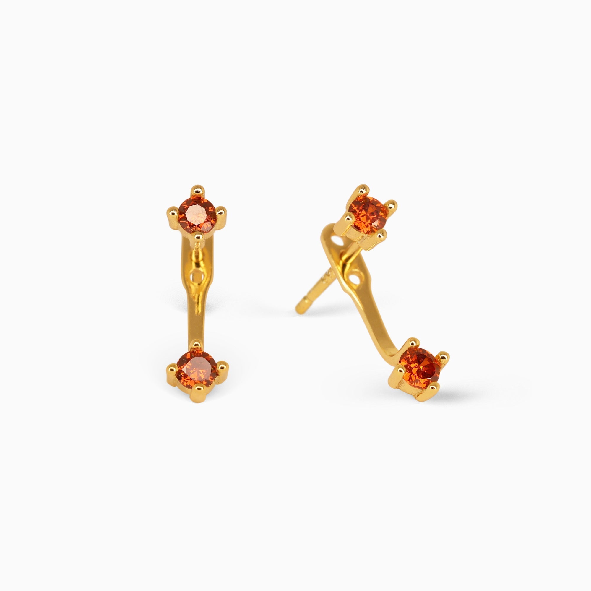 Astrid Garnet Front Back Stud Earrings | eyrful