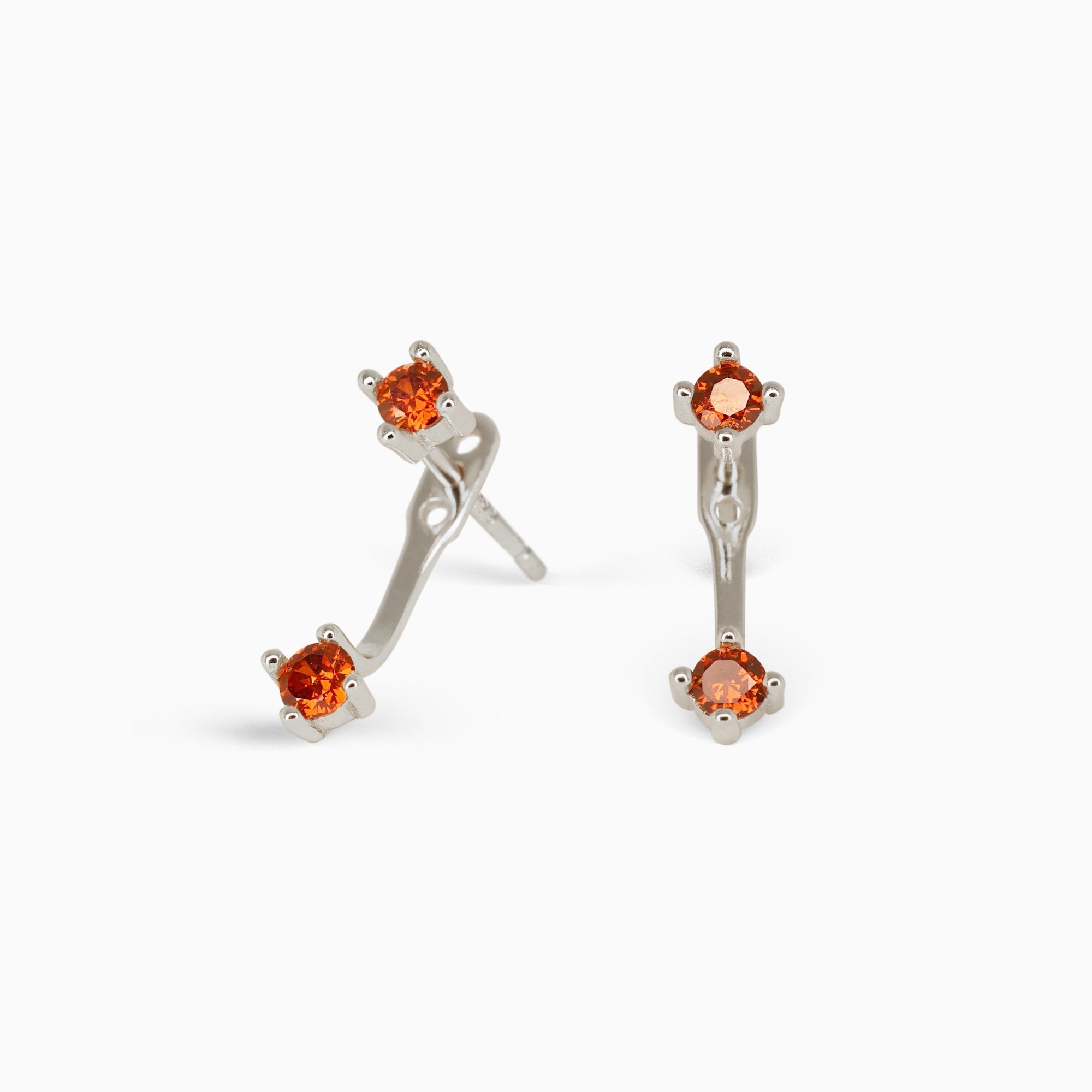 Astrid Garnet Front Back Stud Earrings | eyrful