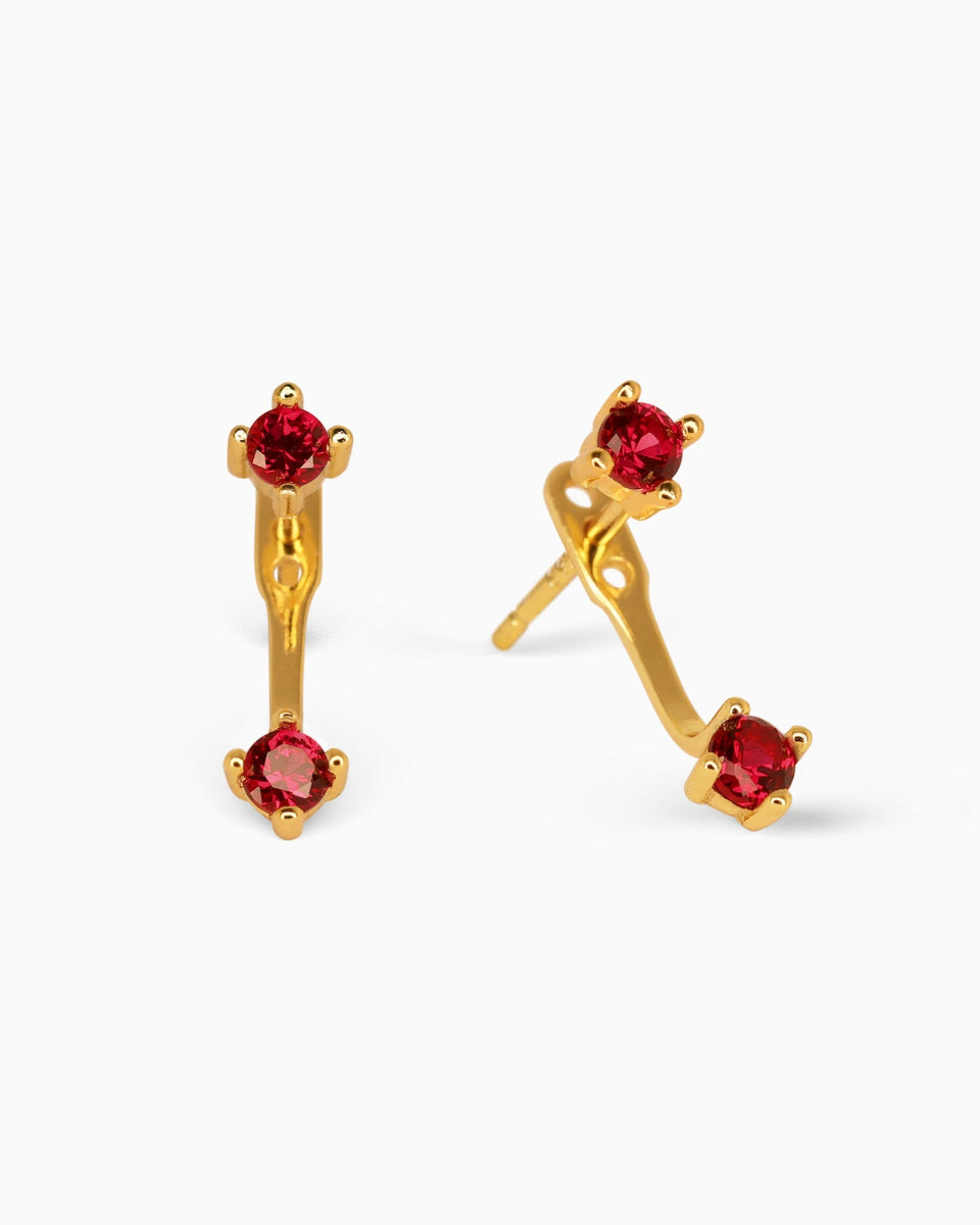 Astrid Ruby Front Back Stud Earring | eyrful