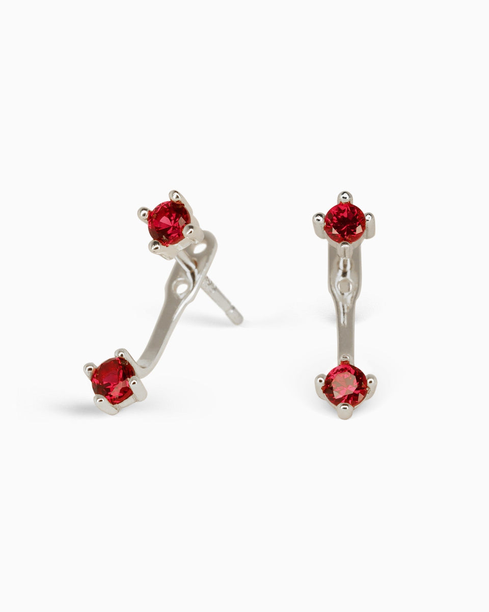 Astrid Ruby Front Back Stud Earring | eyrful