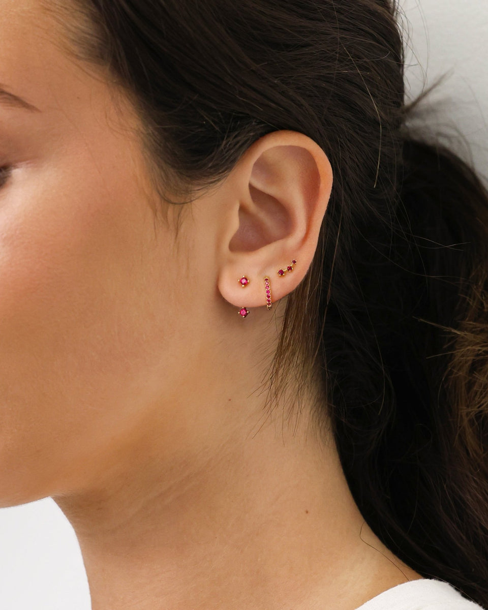 Astrid Ruby Front Back Stud Earring | eyrful