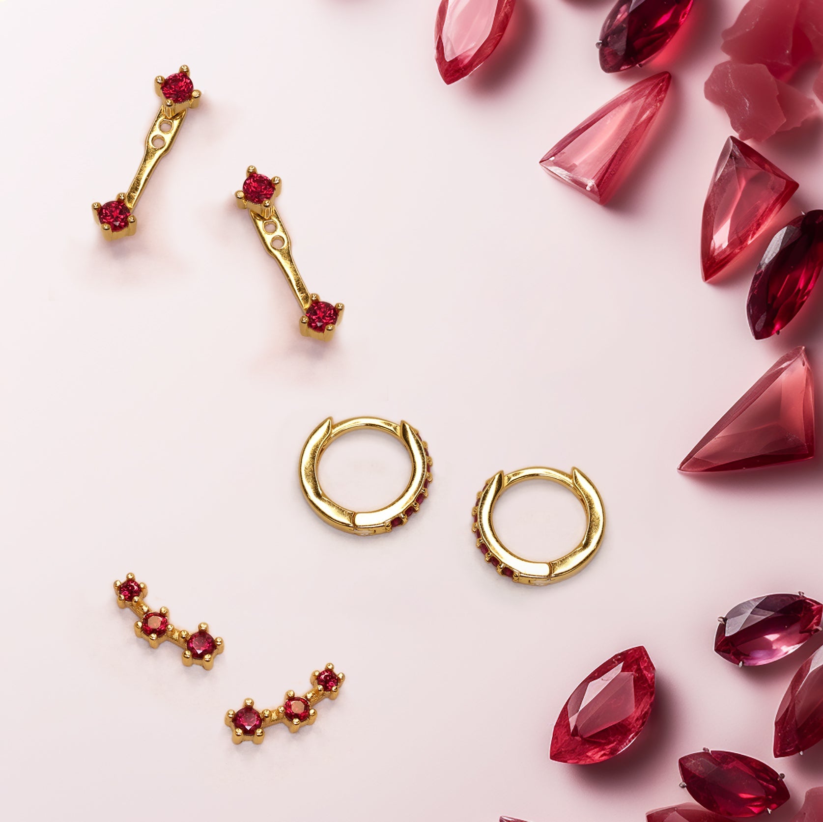 Ruby Astrid Hoop and Stud Earring Set eyrful – Eyrful Artistry