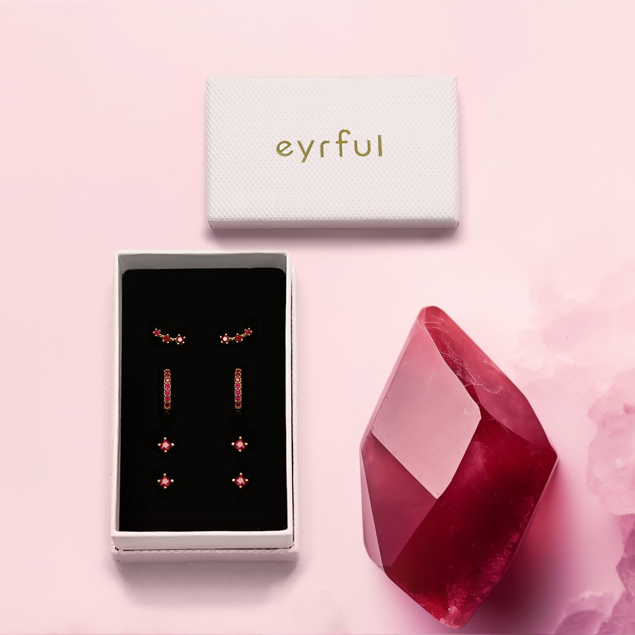 Ruby Astrid Hoop and Stud Earring Set eyrful – Eyrful Artistry